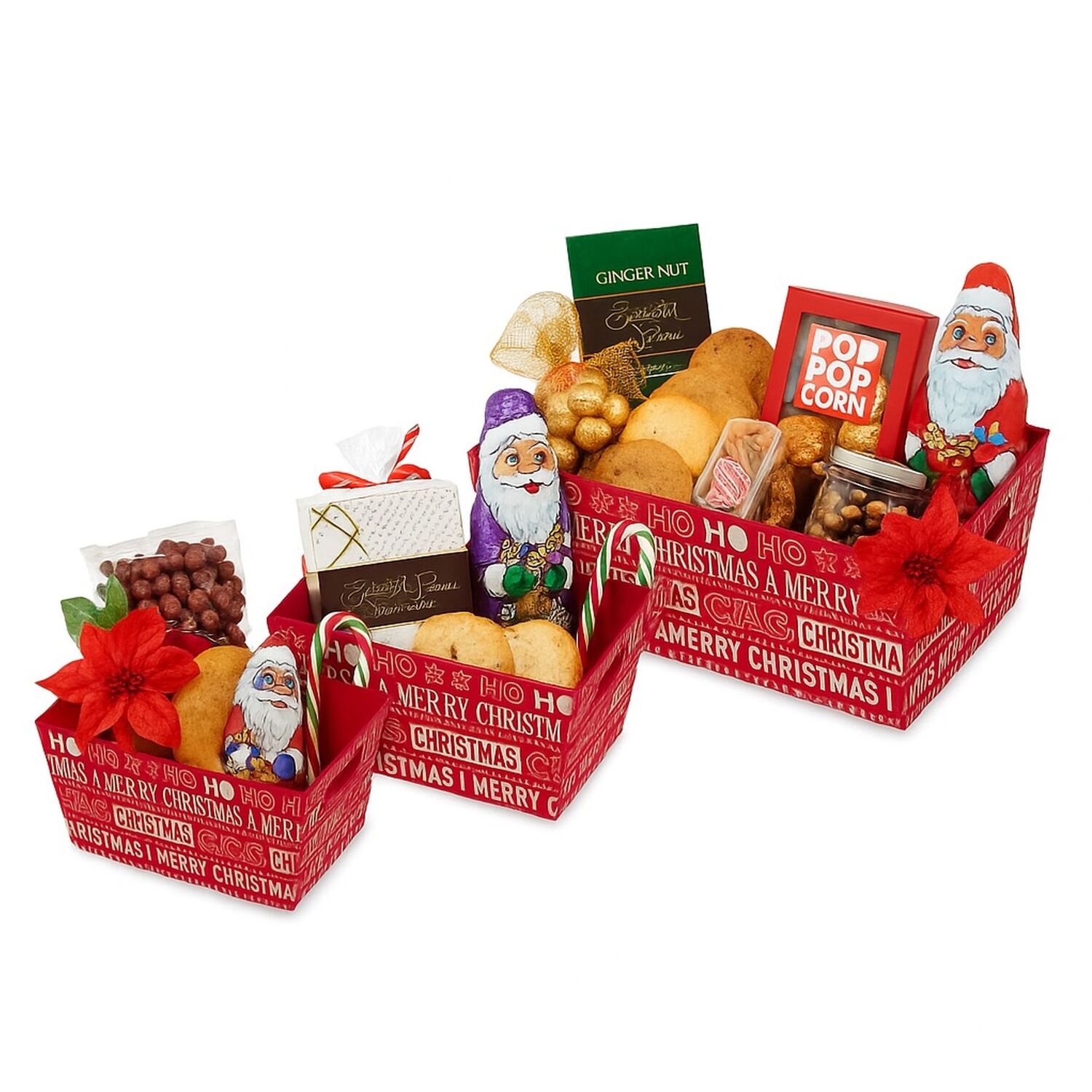 3 Merry Christmas Hamper Baskets Nested Gift Boxes Make Your Own