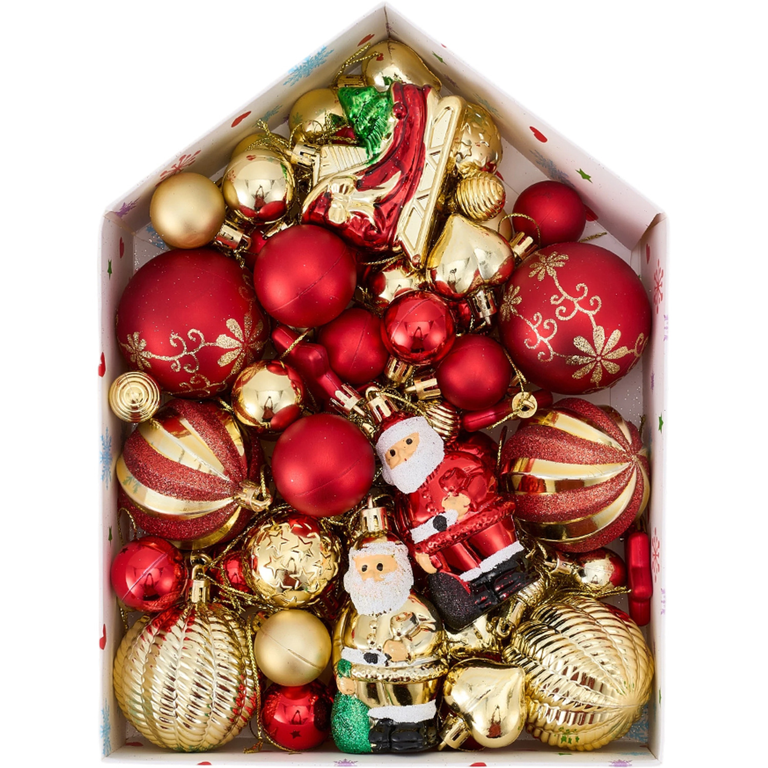 Lifeideas Set of 72 Hanging Christmas Tree Baubles
