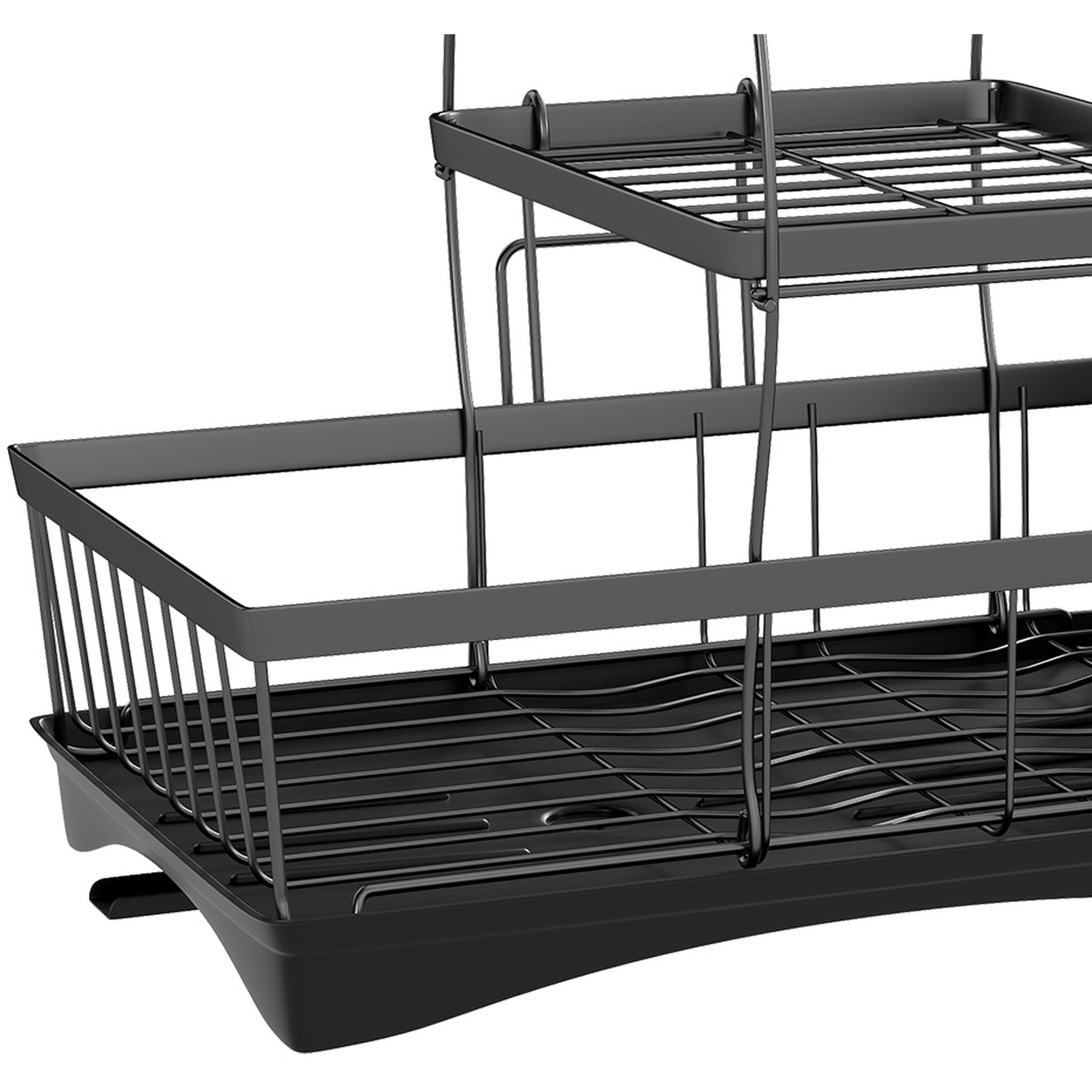 3 Tier Dish Drying Rackwith Drip Tray for Plates and Cutlery