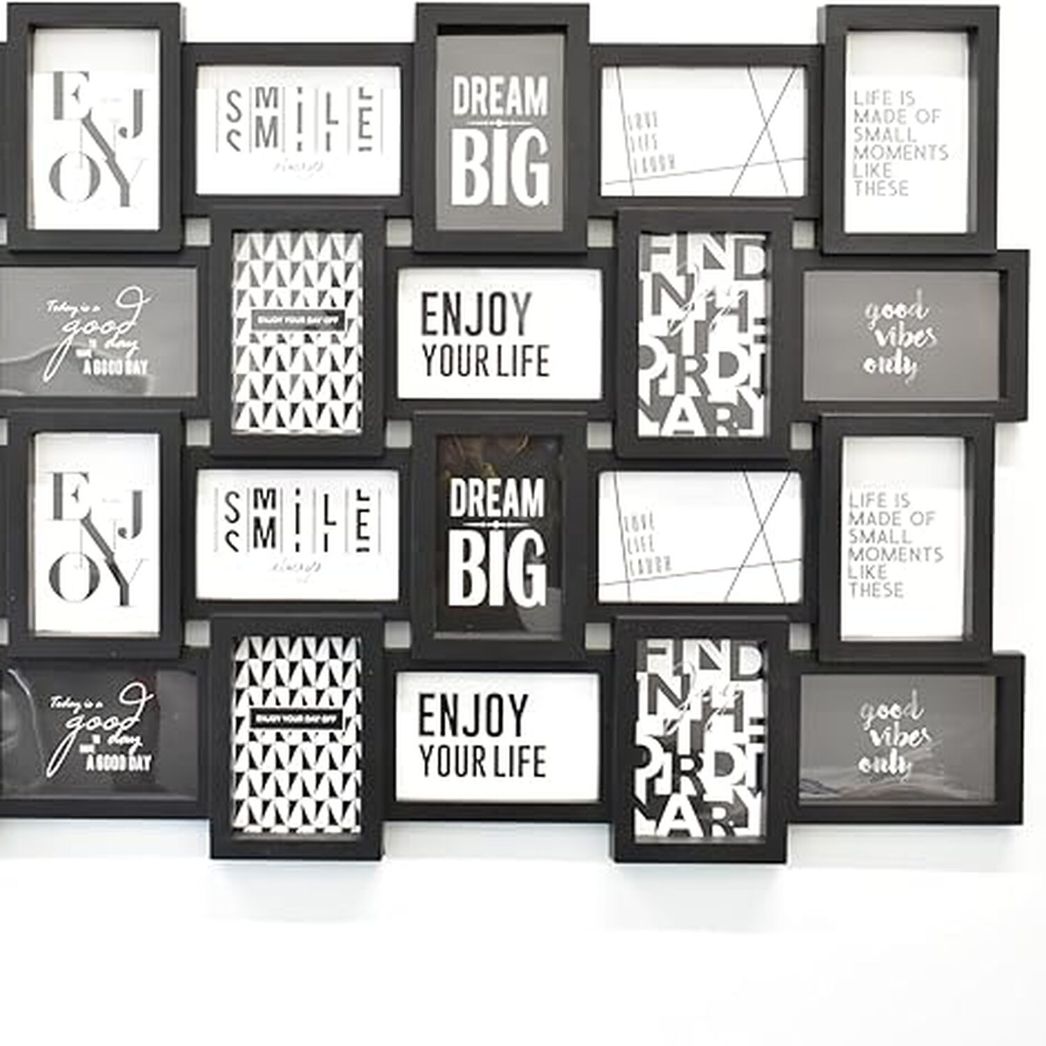 24 Multi Aperture Zig Zag Style Collage Photo Frame Home Decor Display ...