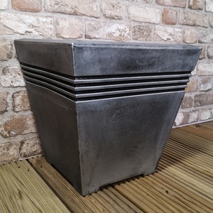 Milano Square Pewter Garden Planter