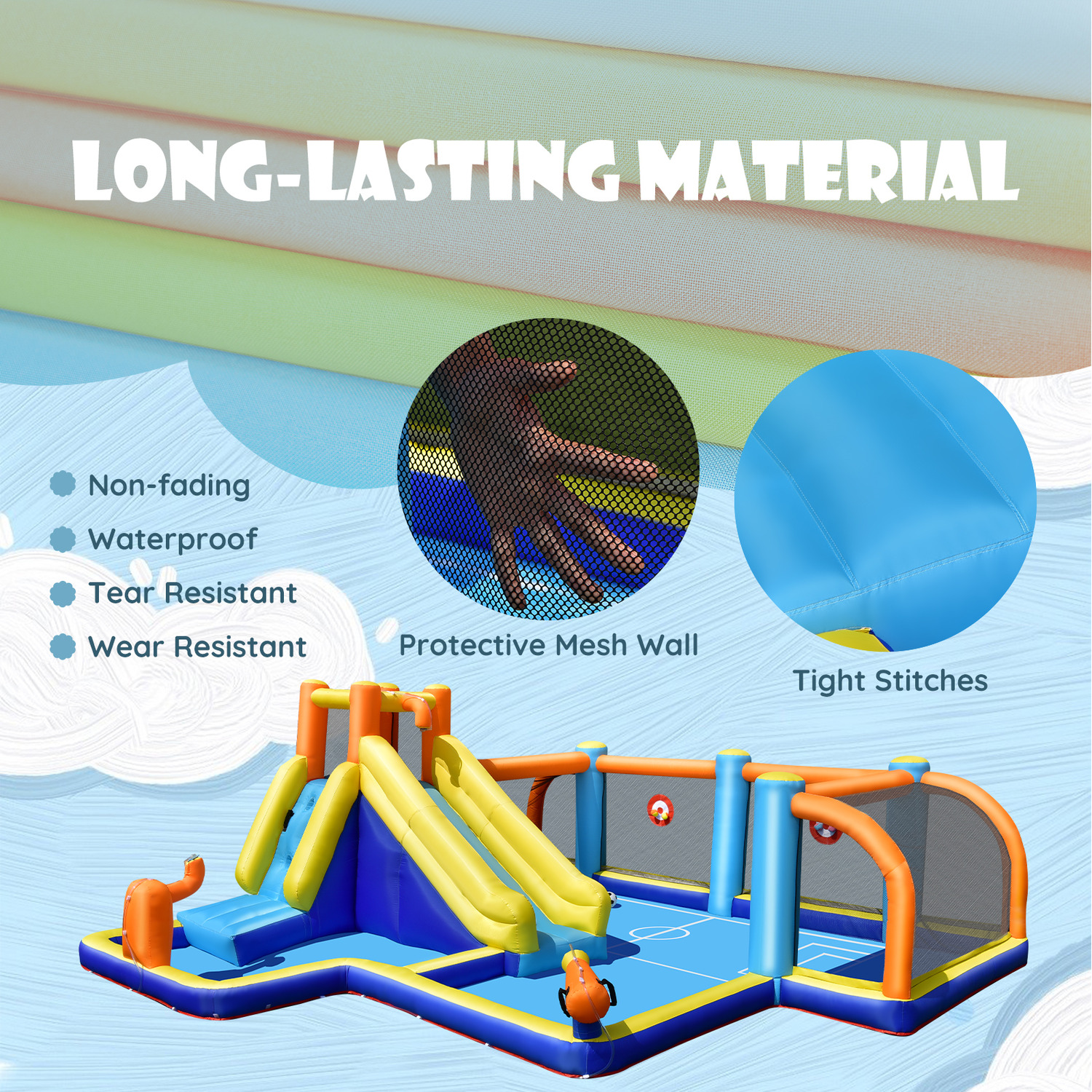 Costway Inflatable Water Slide-Blue