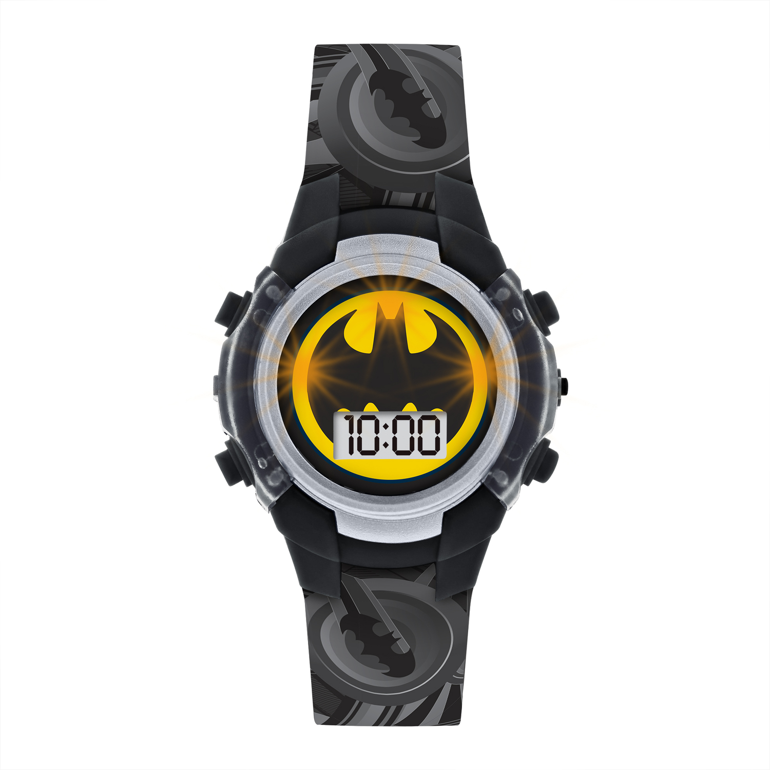 Warner Brothers Batman Black Printed Strap Character Dial Flashing Watch