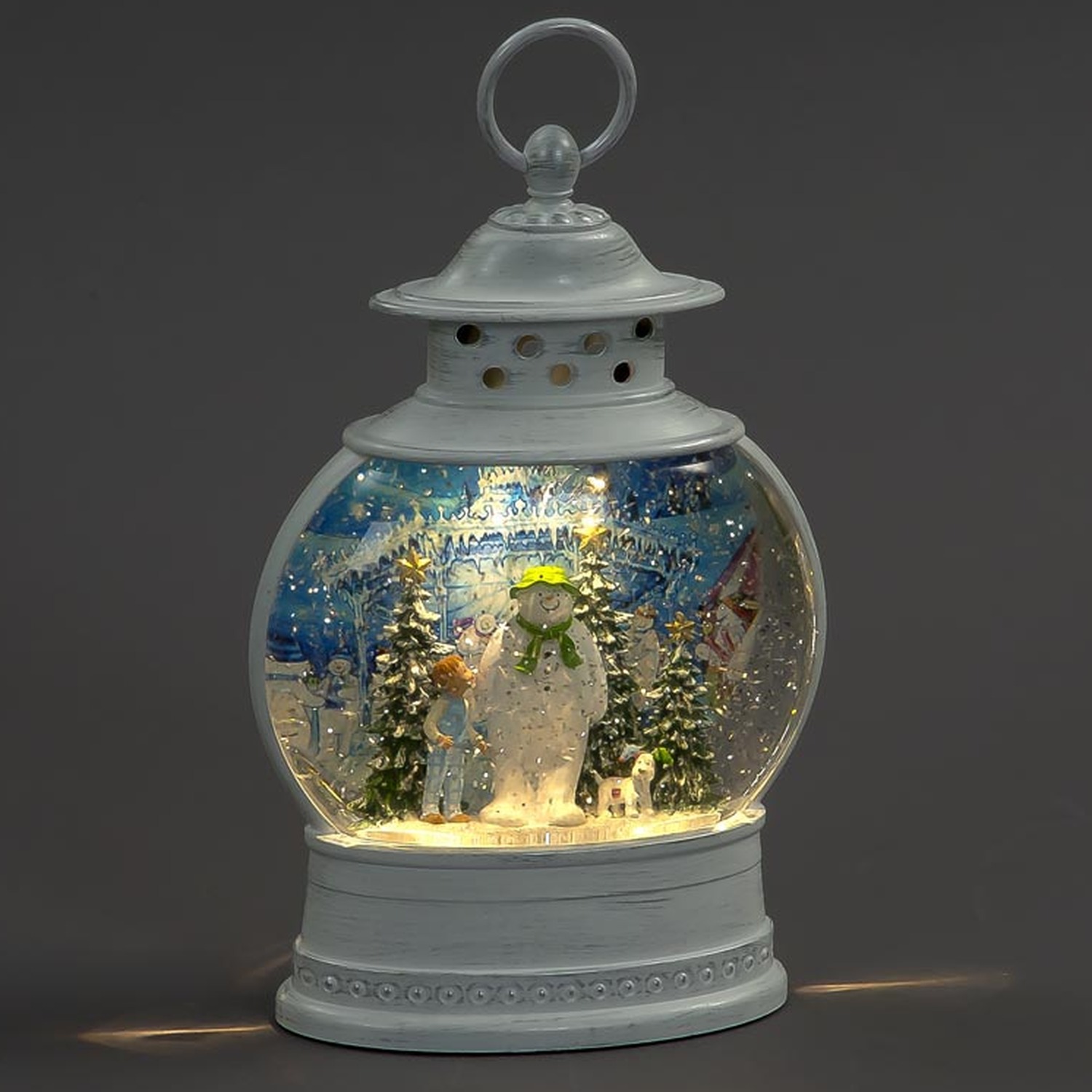 White LED Water Lantern with The Snowman Snowdog and Billy