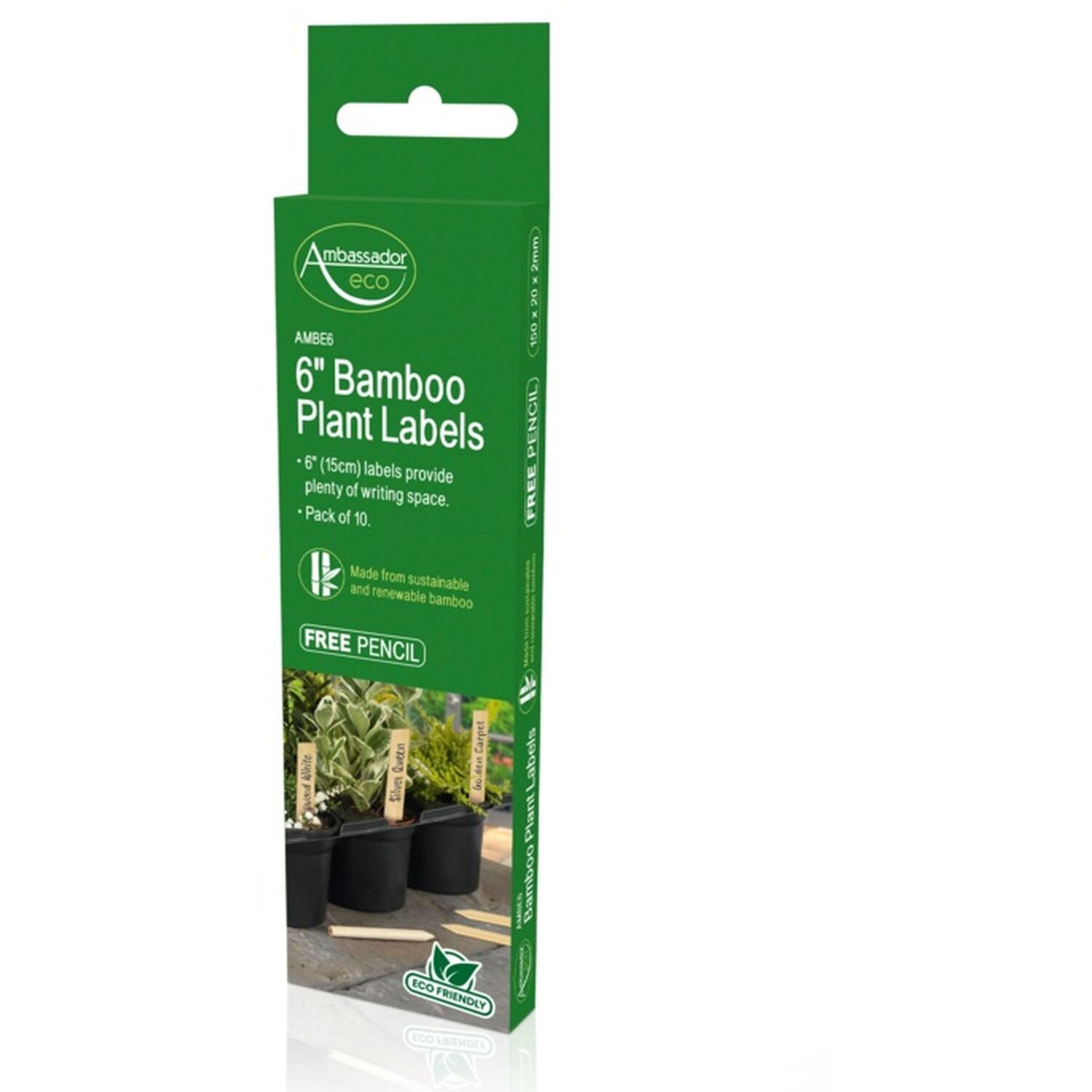 10 Wooden Bamboo Plant Labels With Pencil Plant Pot Markers 15cm