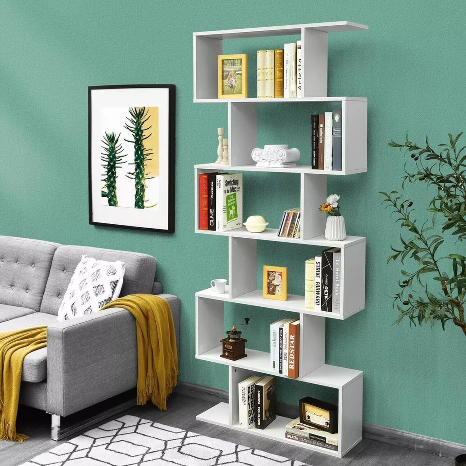 Industrial 6 Tier S Shaped Shelving Unit