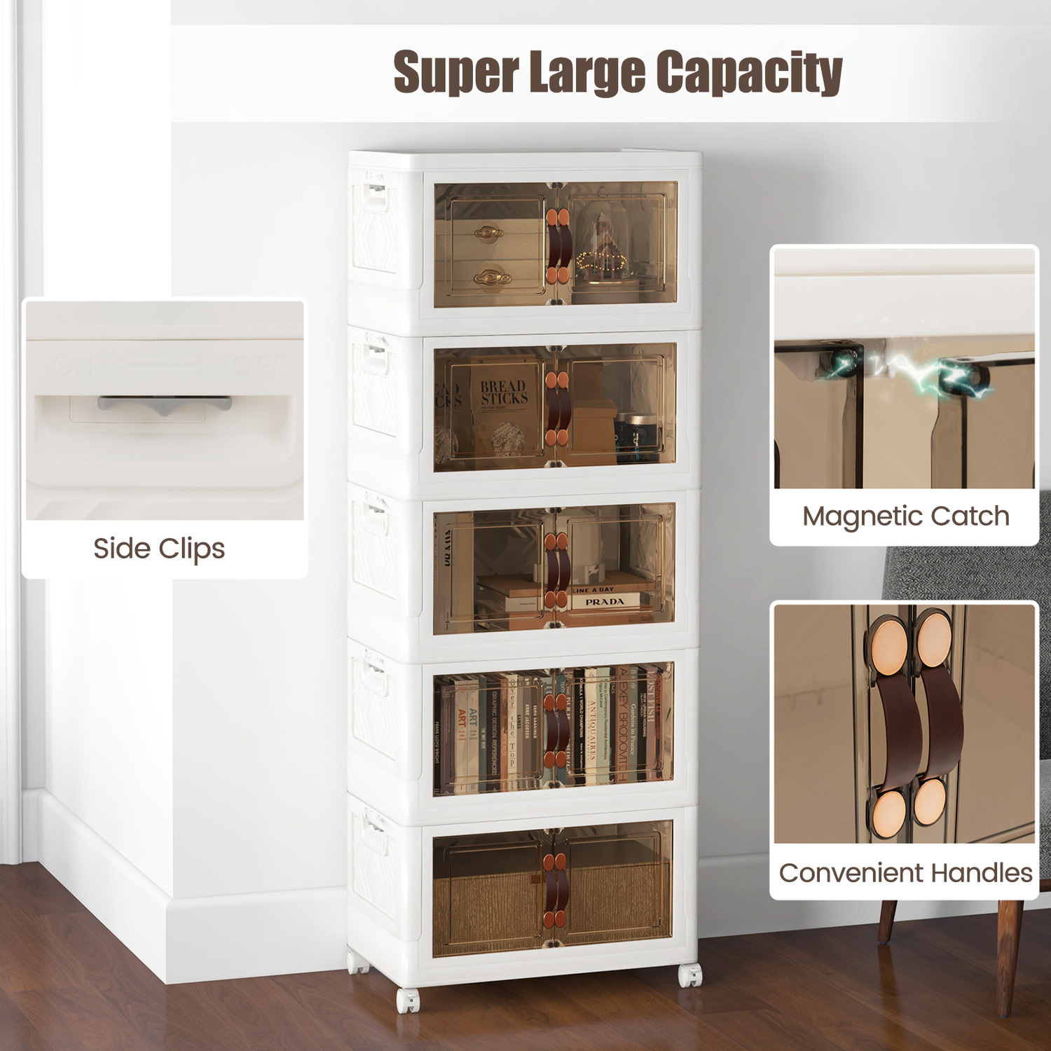 Collapsible Storage Bins with Lids