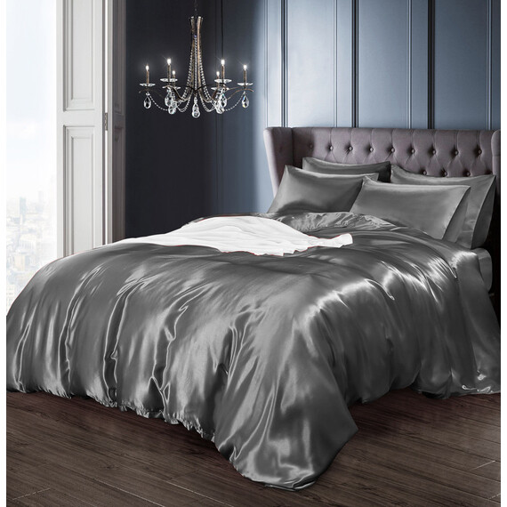Intimates Satin Silky Bedding Sets with Duvet Cover, Fitted Sheet ...