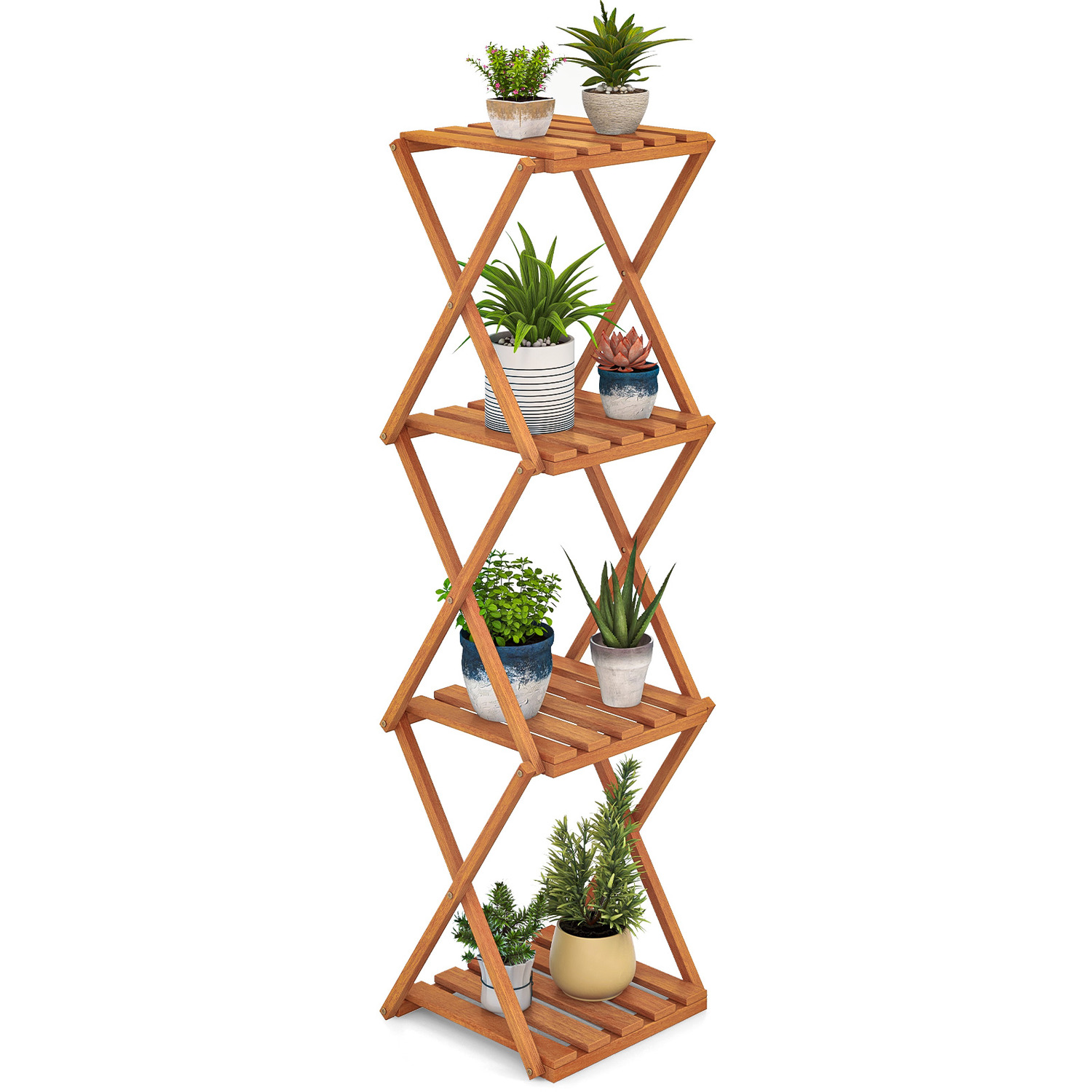 4-Tier Folding Plant Rack