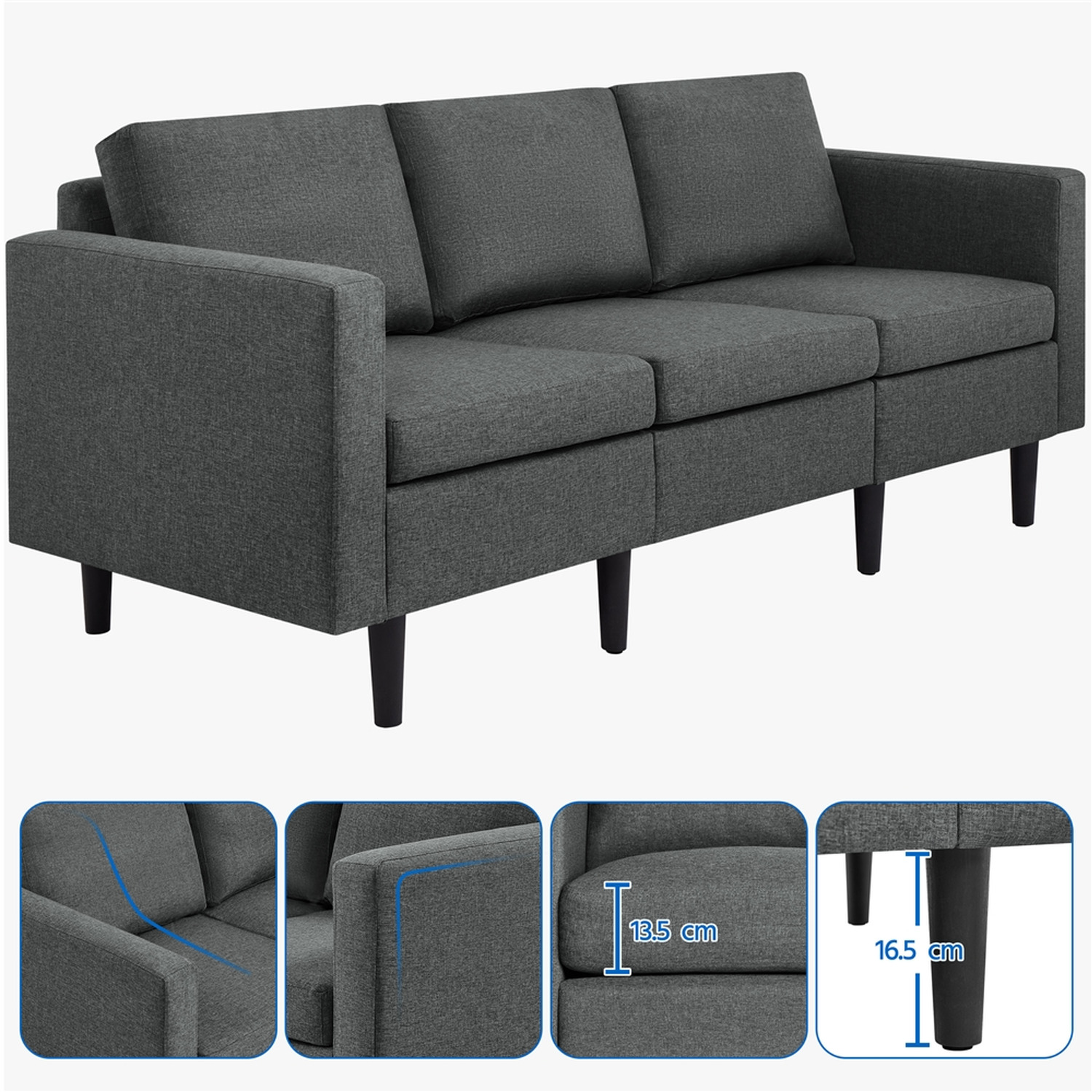 Contemporary 3-Seater Sofa