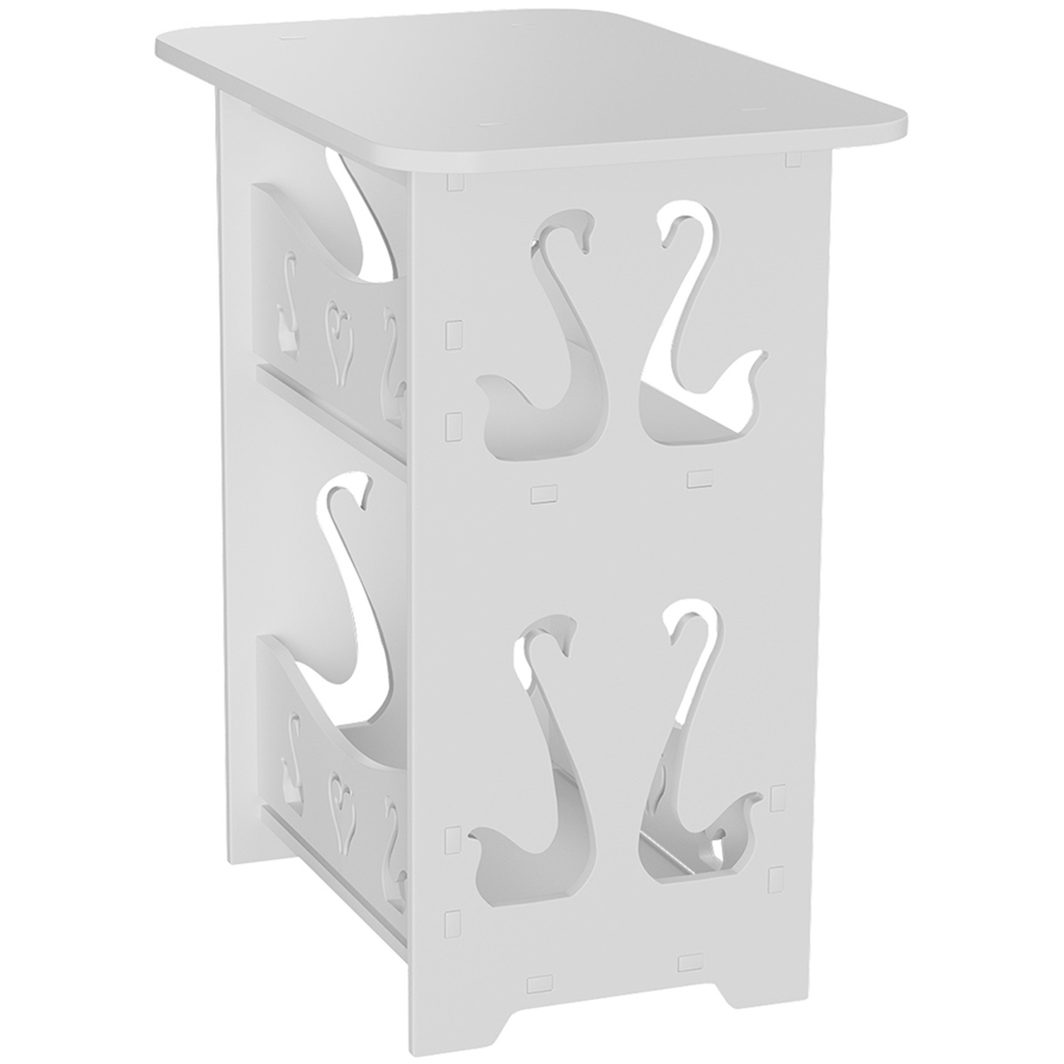 2-Tier PVC Side Table Small Nightstand for Bedroom