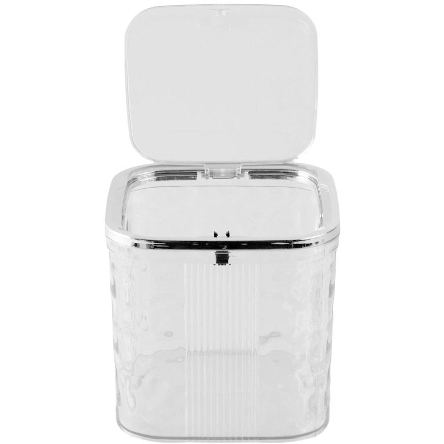 Mini Desktop Trash Bin with Press-Top Lid and Ripple Texture