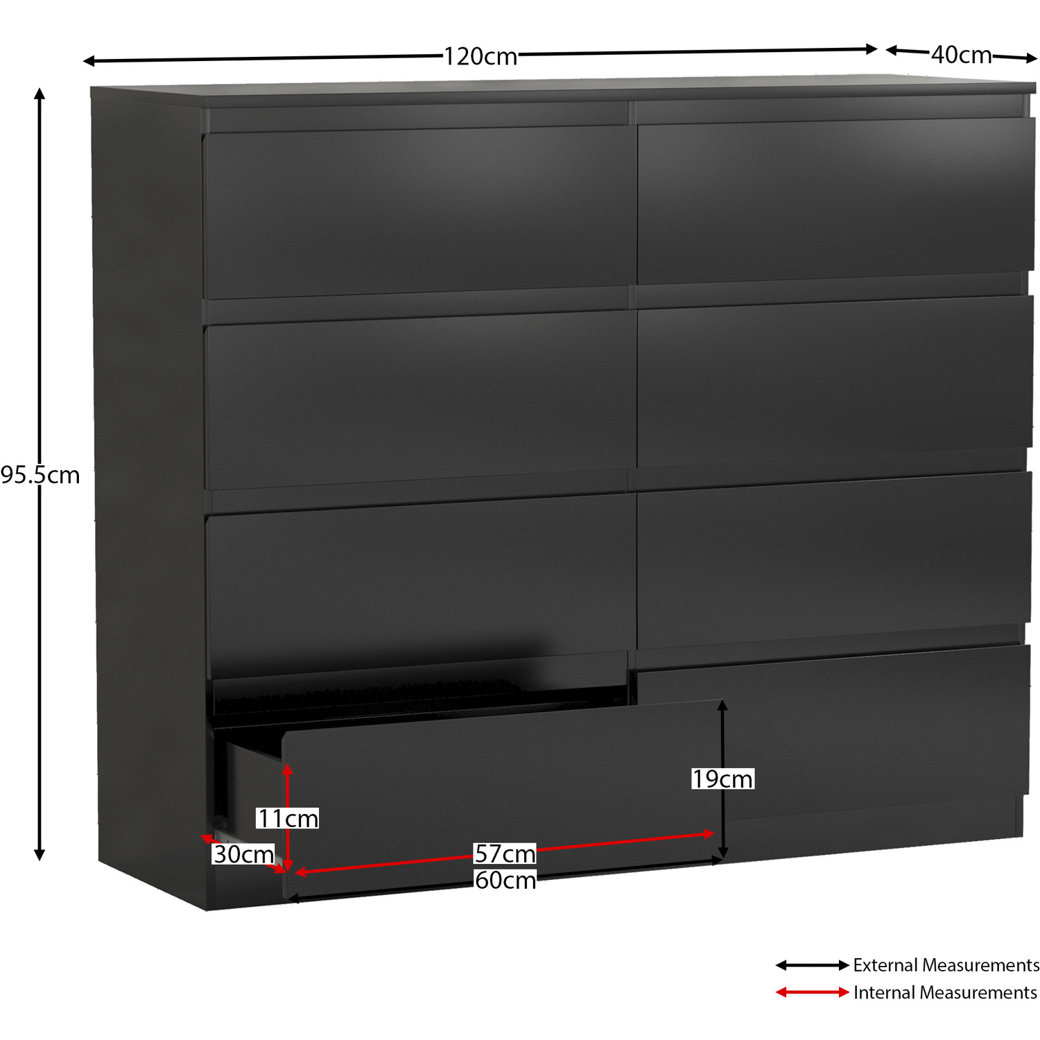 Denver 8 Drawer Chest