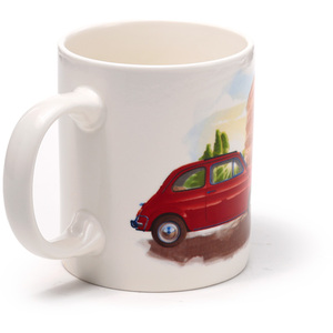 Porcelain Mug - Fiat 500 Rome