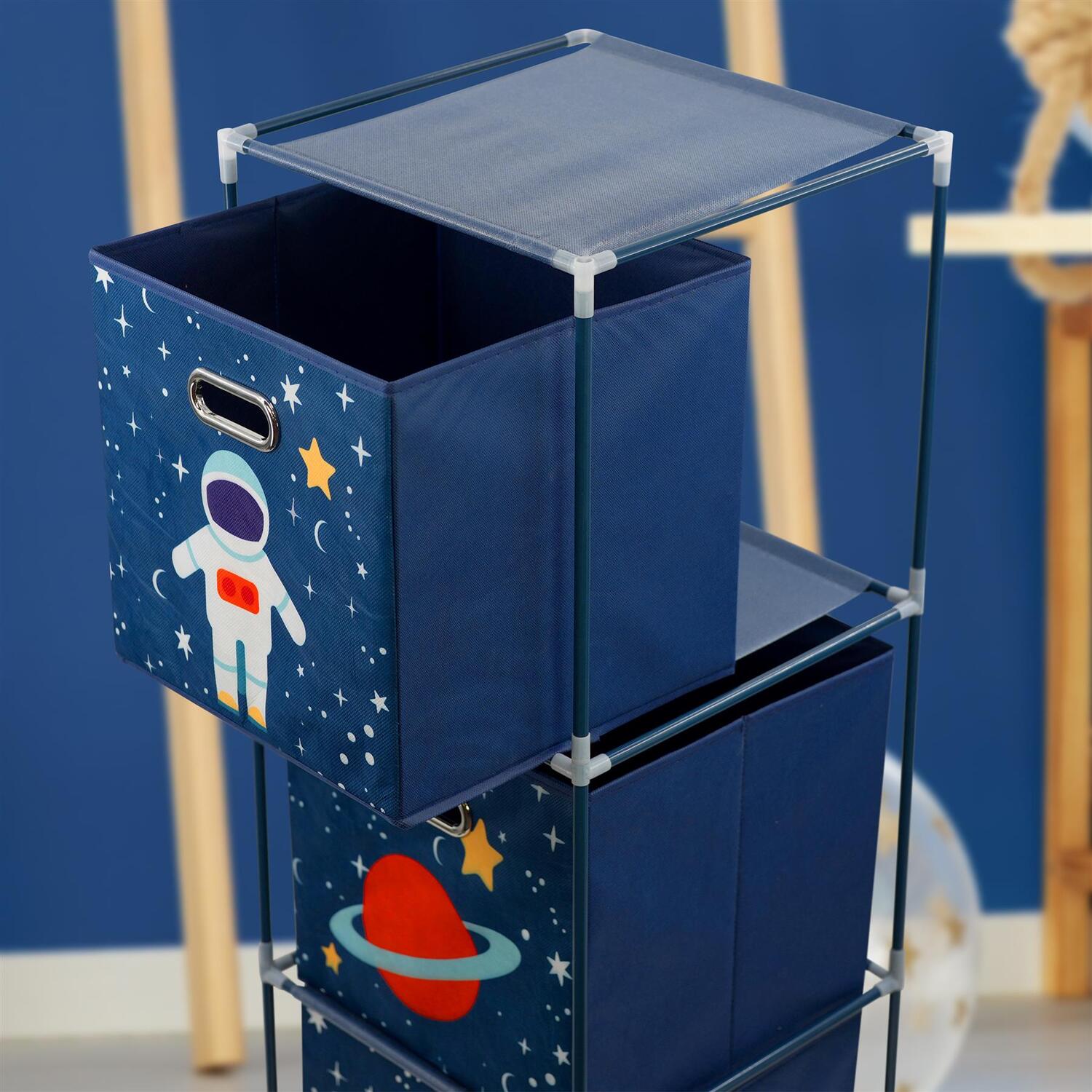 Set of 3 Kids Space Design Storage Cubes