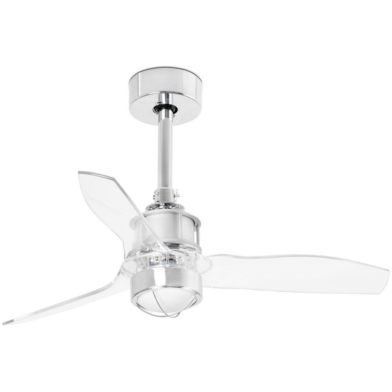Just LED Chrome, Transparent Ceiling Fan 81cm, 3000K