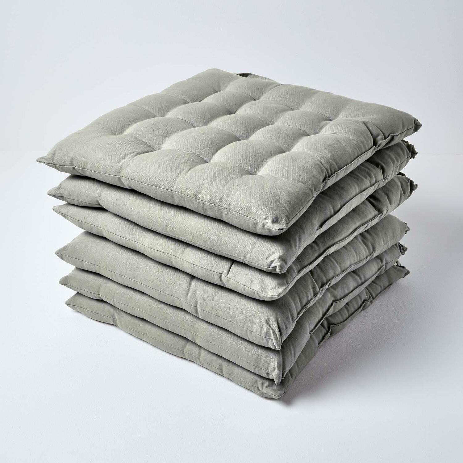 Solid Cotton Seat Pad with Button Straps
