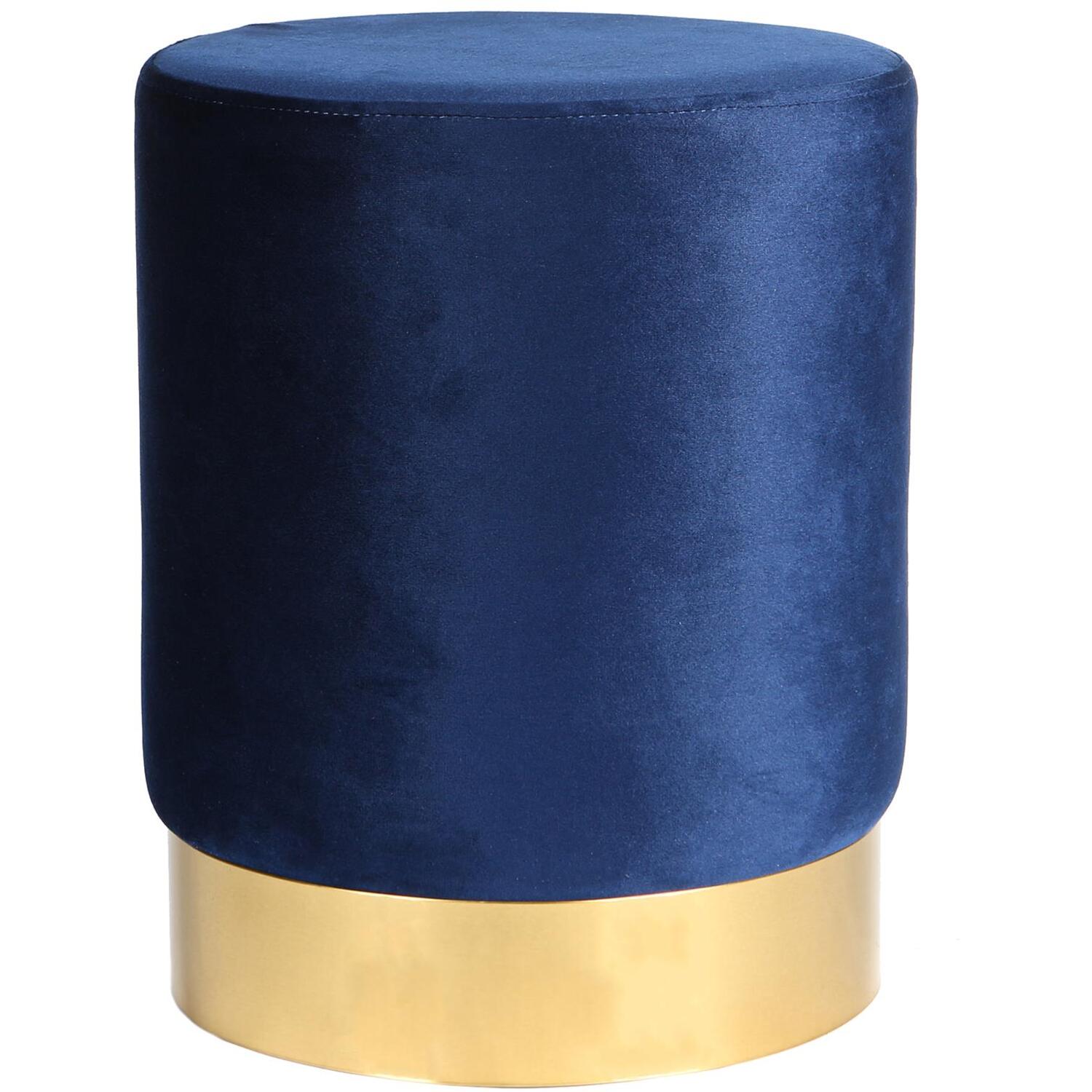 Round Foam Padded Velvet Footstool