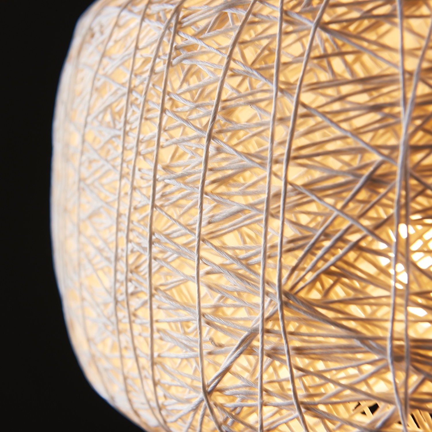 Modern Off White Lattice Wicker Rattan Doughnut Ceiling Pendant Light Shade