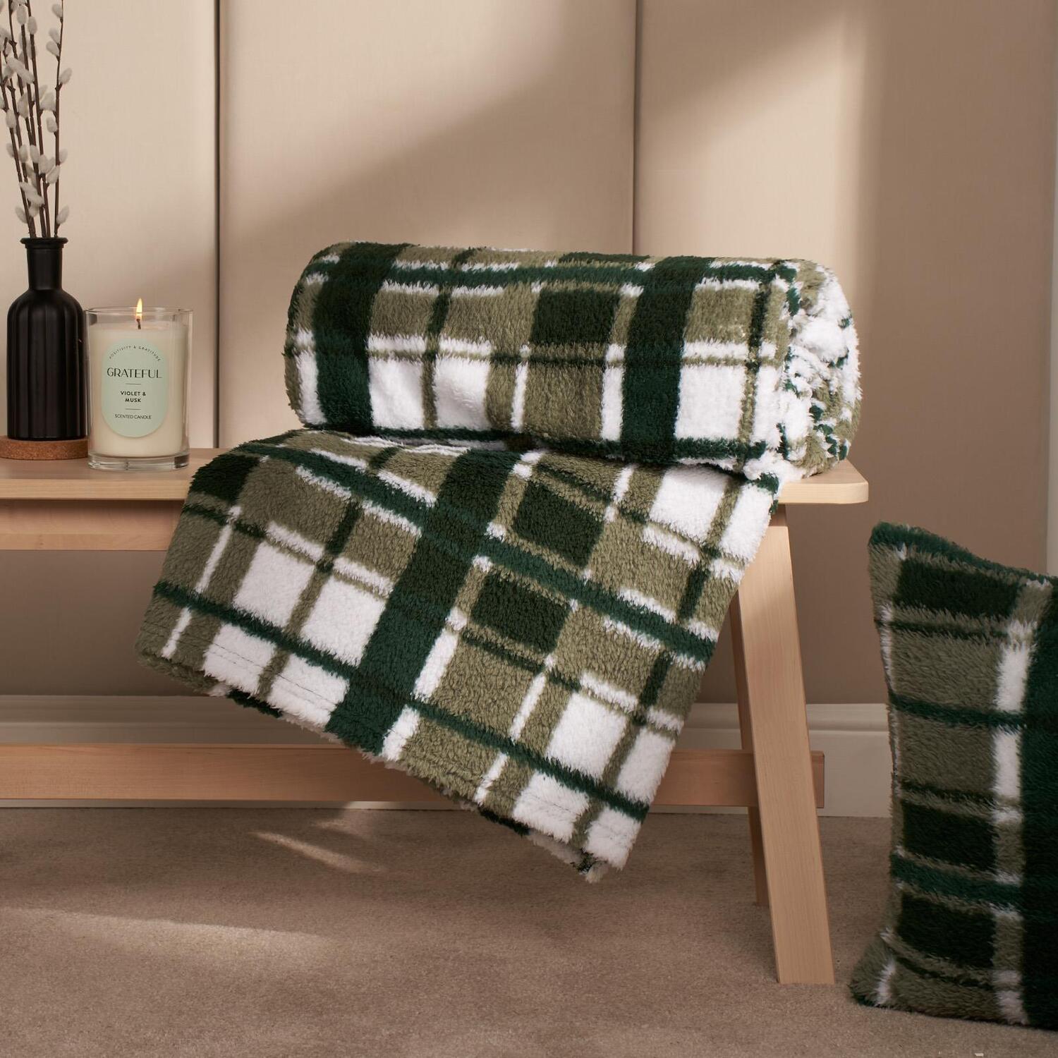 Check Tartan Teddy Blanket