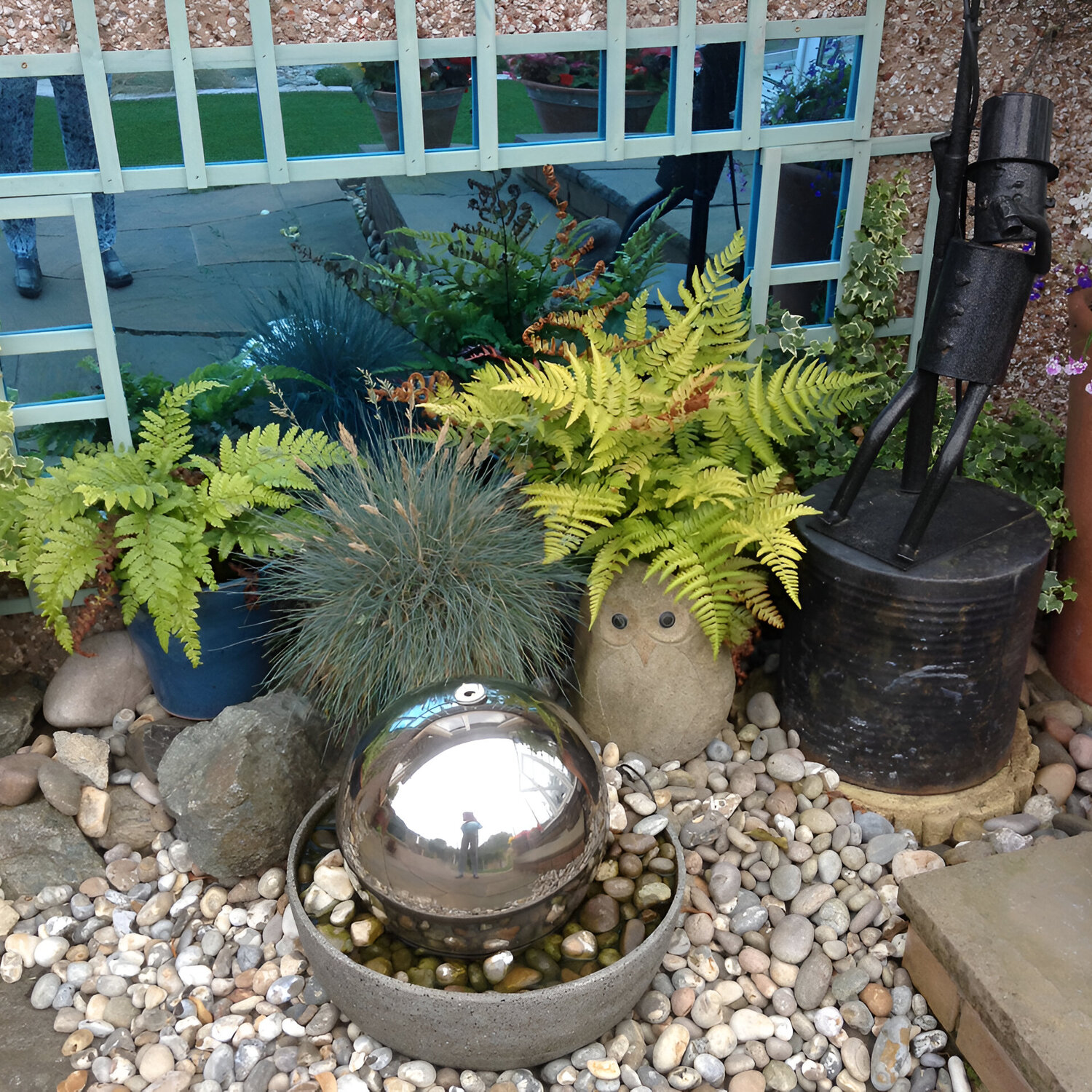 Primrose Stainless Steel Sphere Outdoor Water Feature Garden Eclipse 45cm