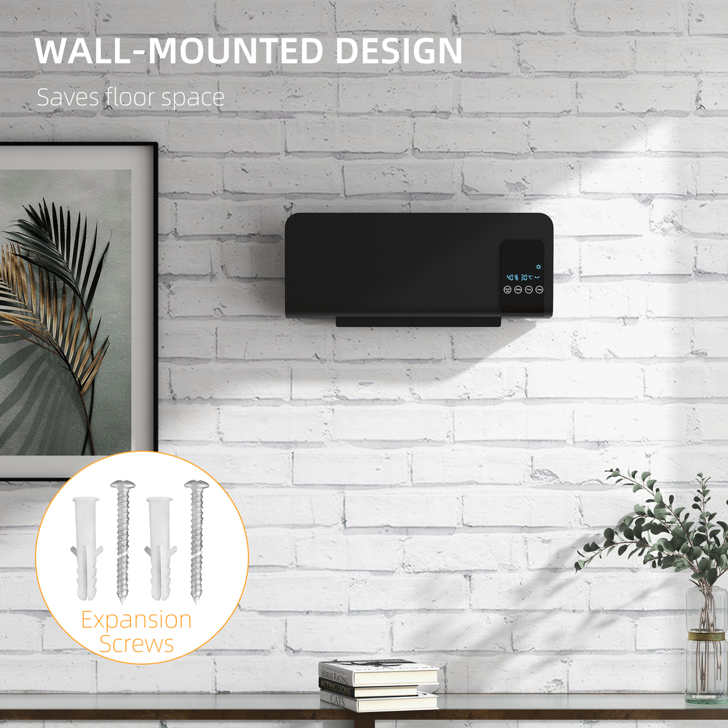 HOMCOM Electric Heater 2000W Wall Mounted Ceramic Heater