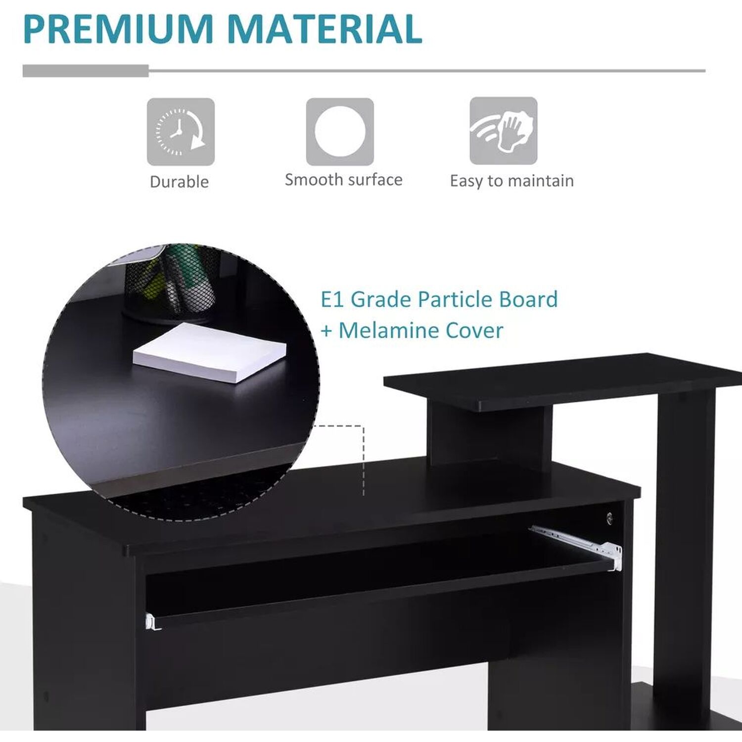 Computer Desk with Sliding Tray