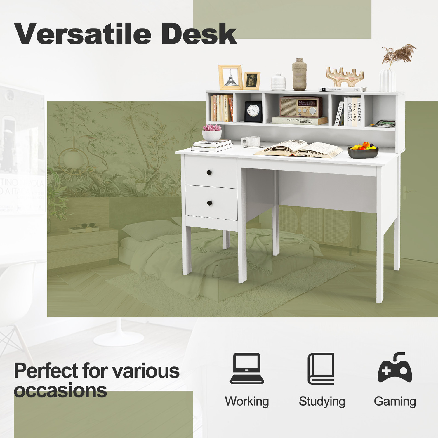 Computer Desk with Power Outlets