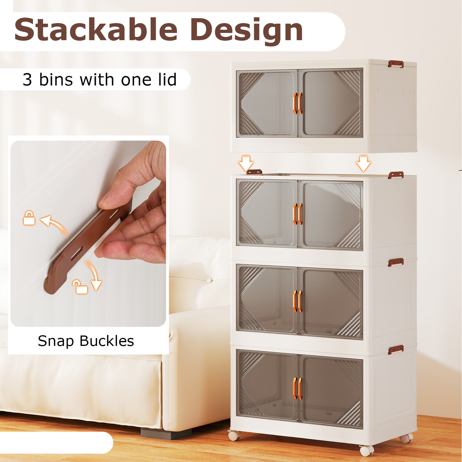284L Folding Storage Bins with Lid