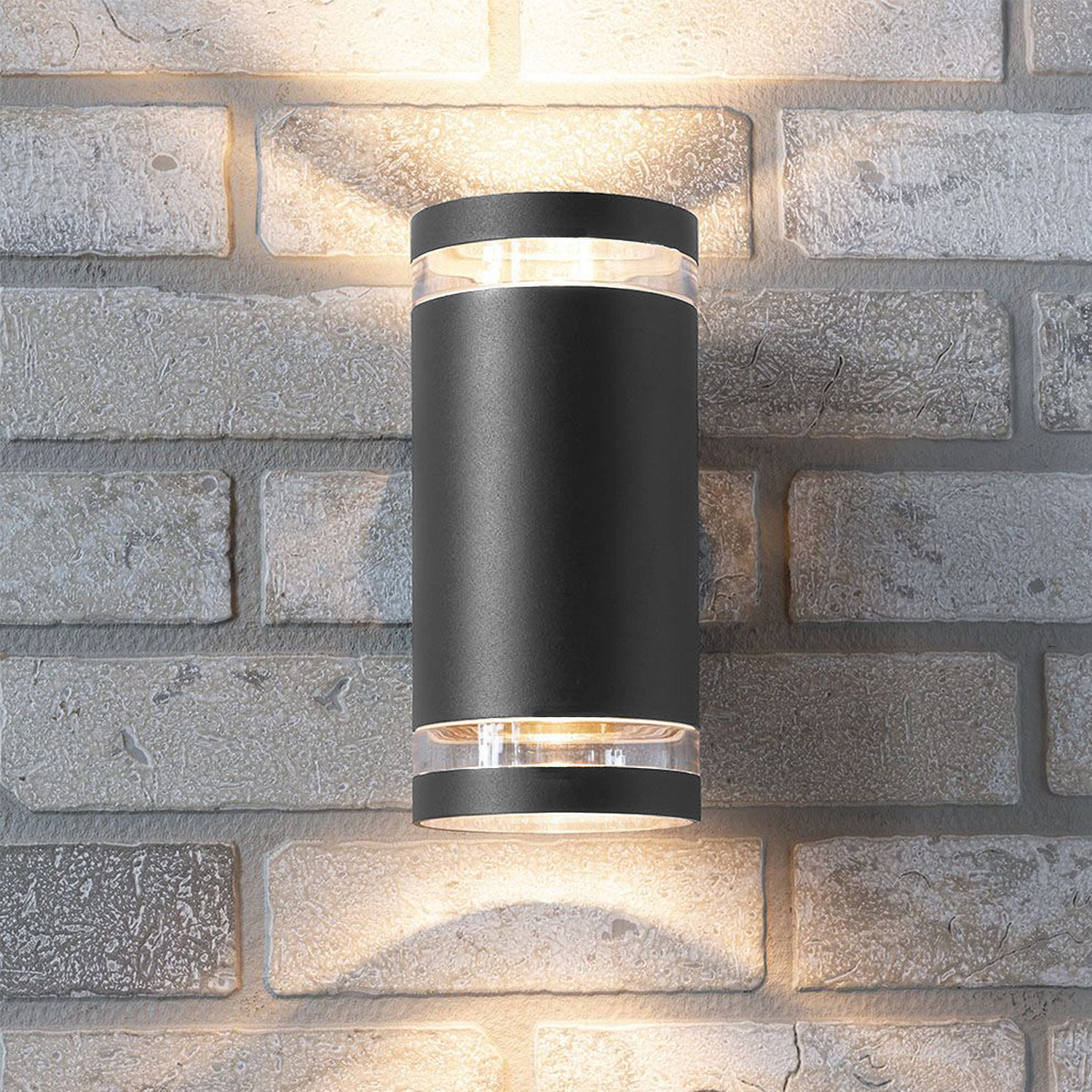 CGC JENNIFER Dark Grey Outdoor Up and Down Cylinder Wall Light
