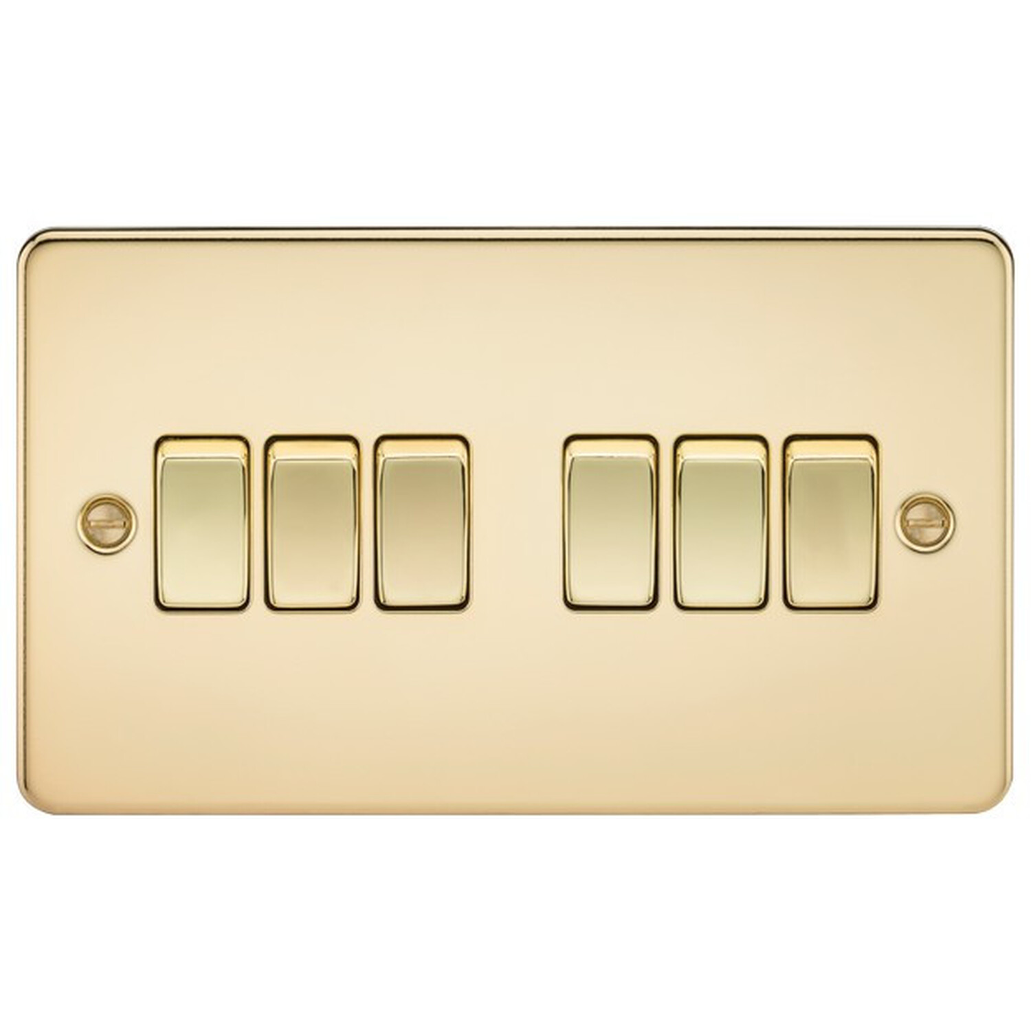 Knightsbridge Flat Plate 10AX 6G 2-way switch - polished brass - FP4200PB