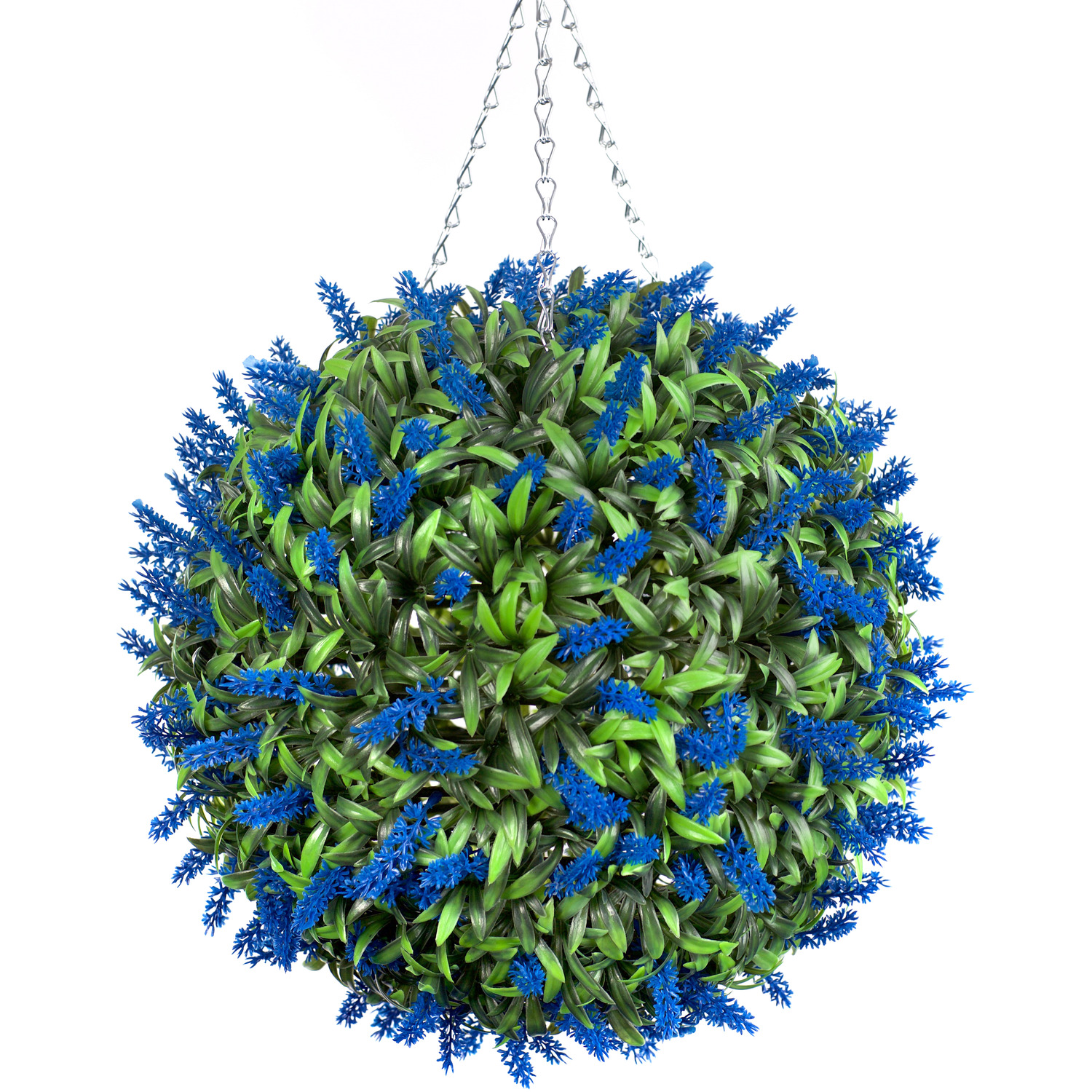 Blue Lavender Hanging Basket Flower Topiary Ball