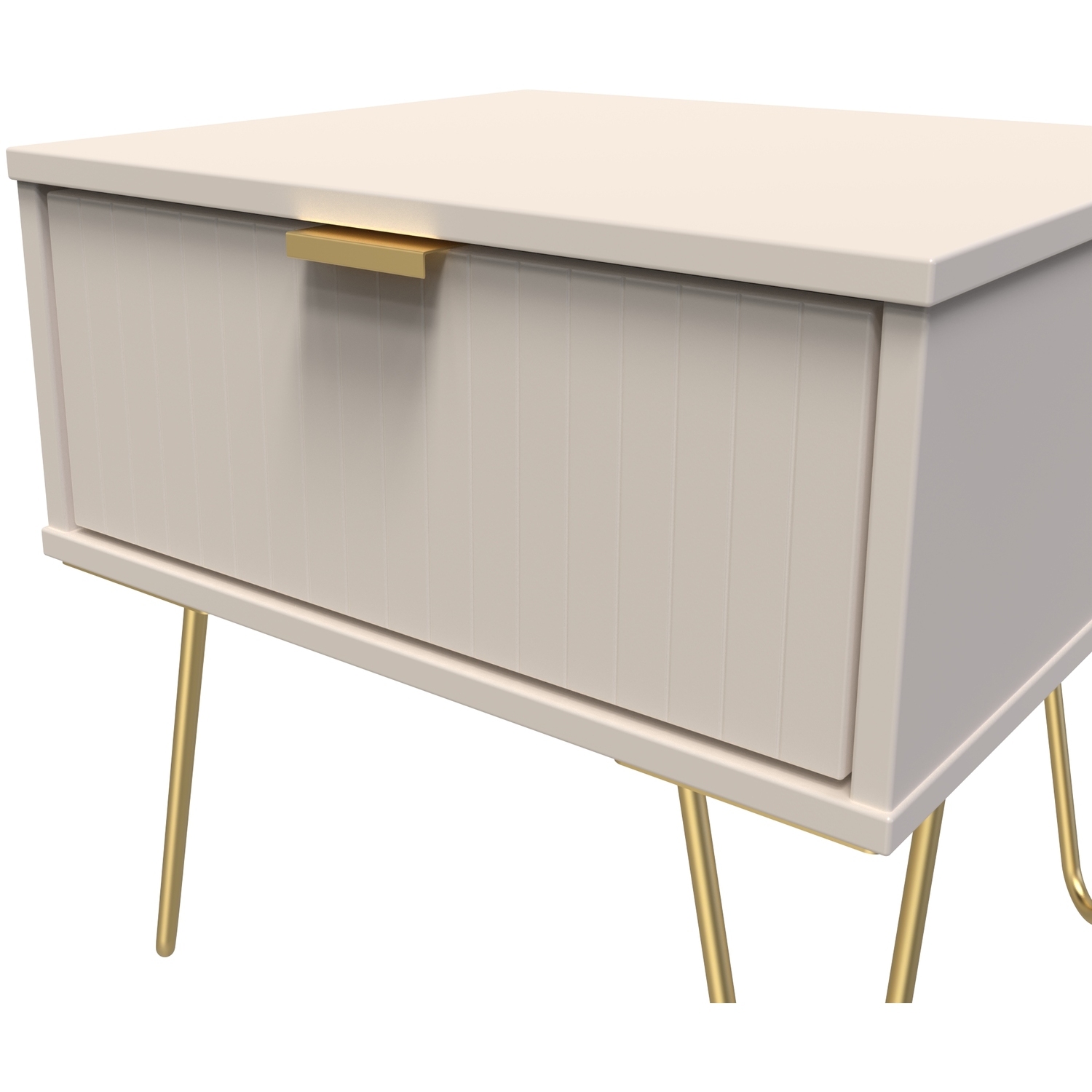 Linear Ready Assembled 1 Drawer Bedside Cabinet with Legs