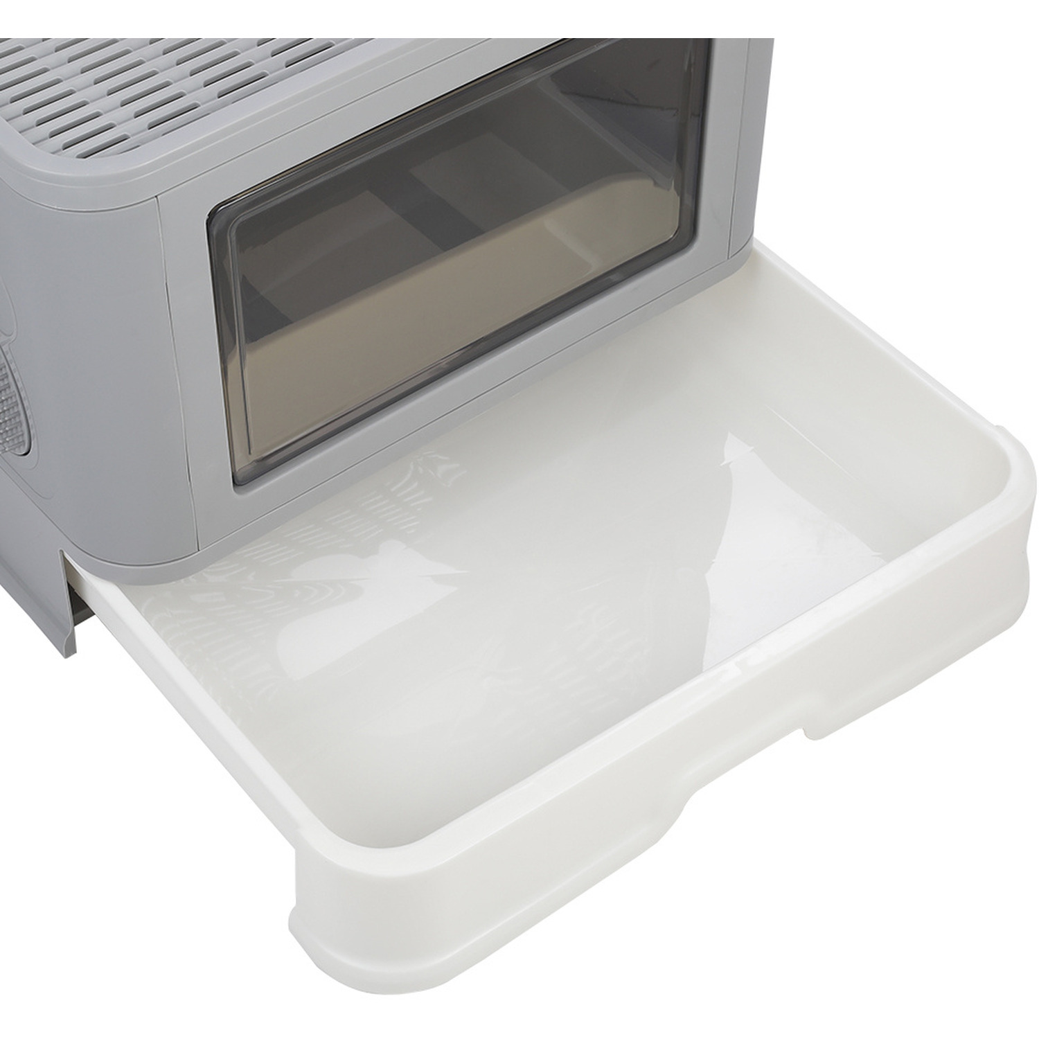 Enclosed Folding Plastic Cat Litter Box with Scoop
