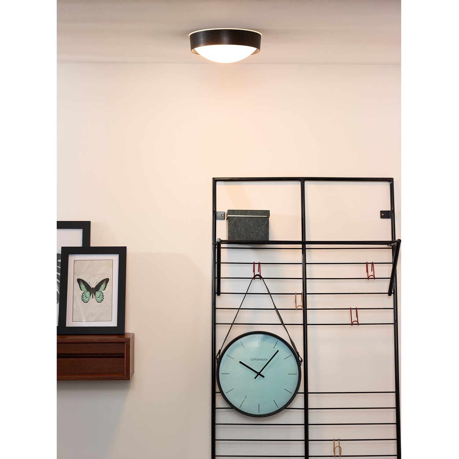 Lex Modern Flush Ceiling Light Black