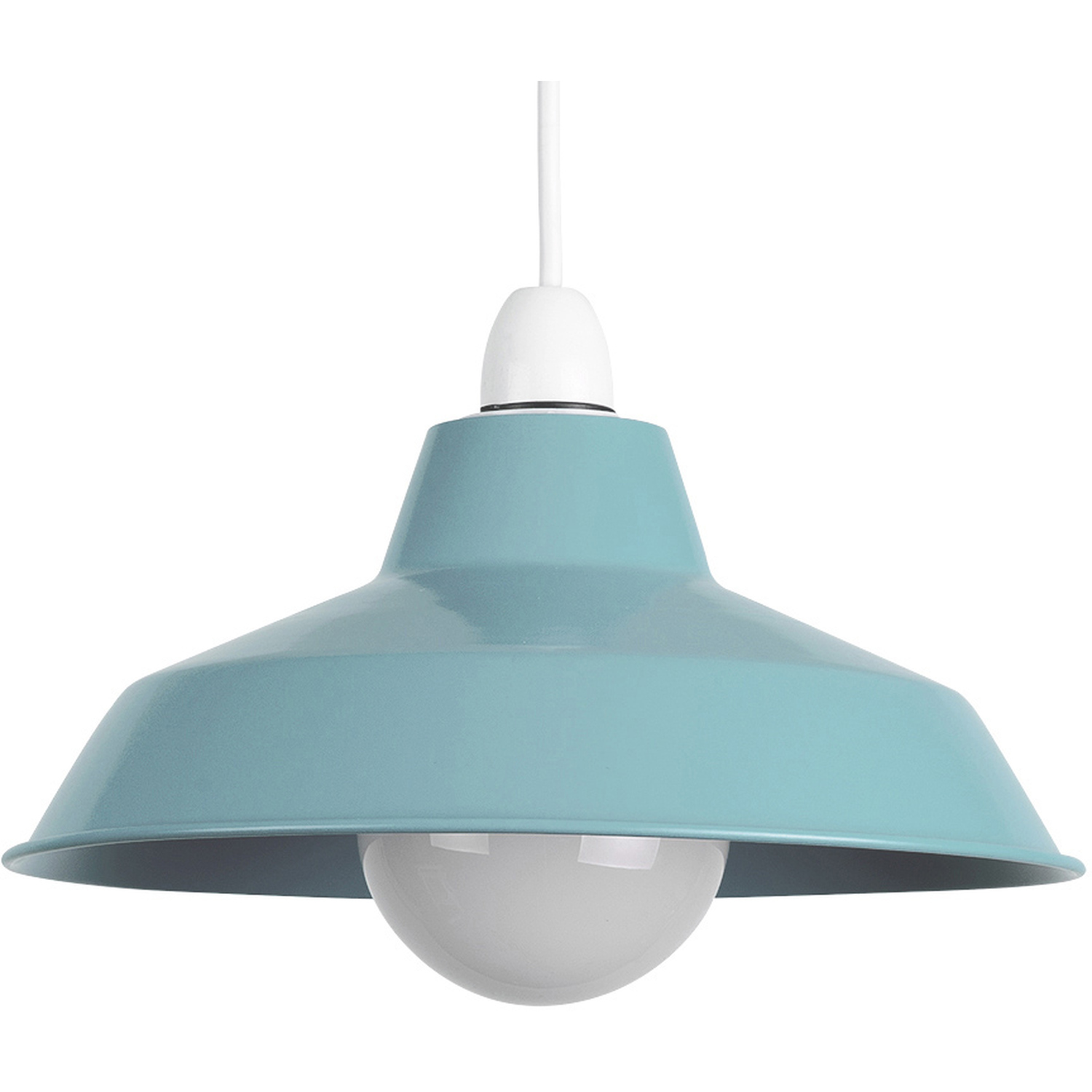 Retro Style Gloss Blue Metal Reflector Ceiling Pendant Light Shade