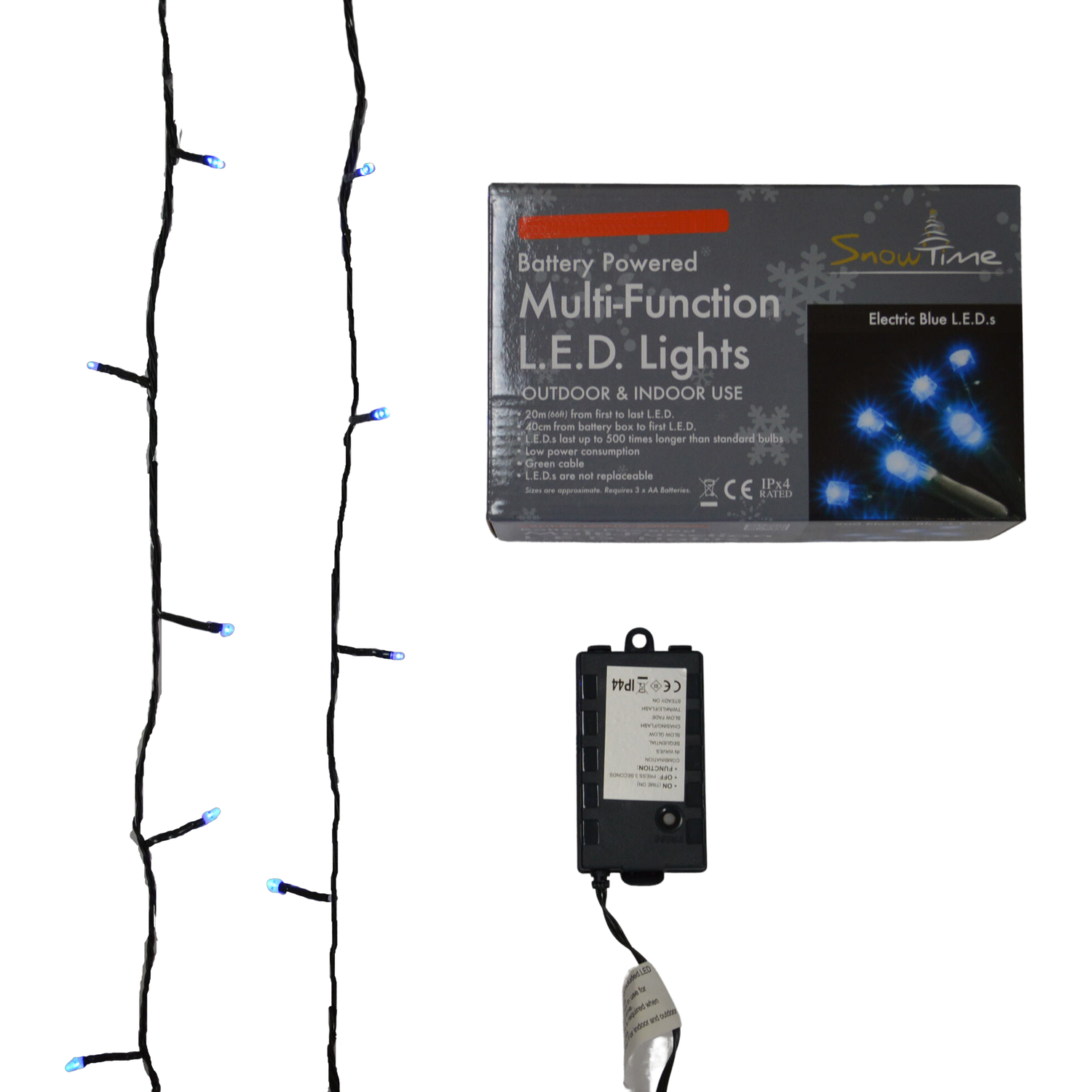 Battery Powered Multi-Function LED Electric Blue Lights