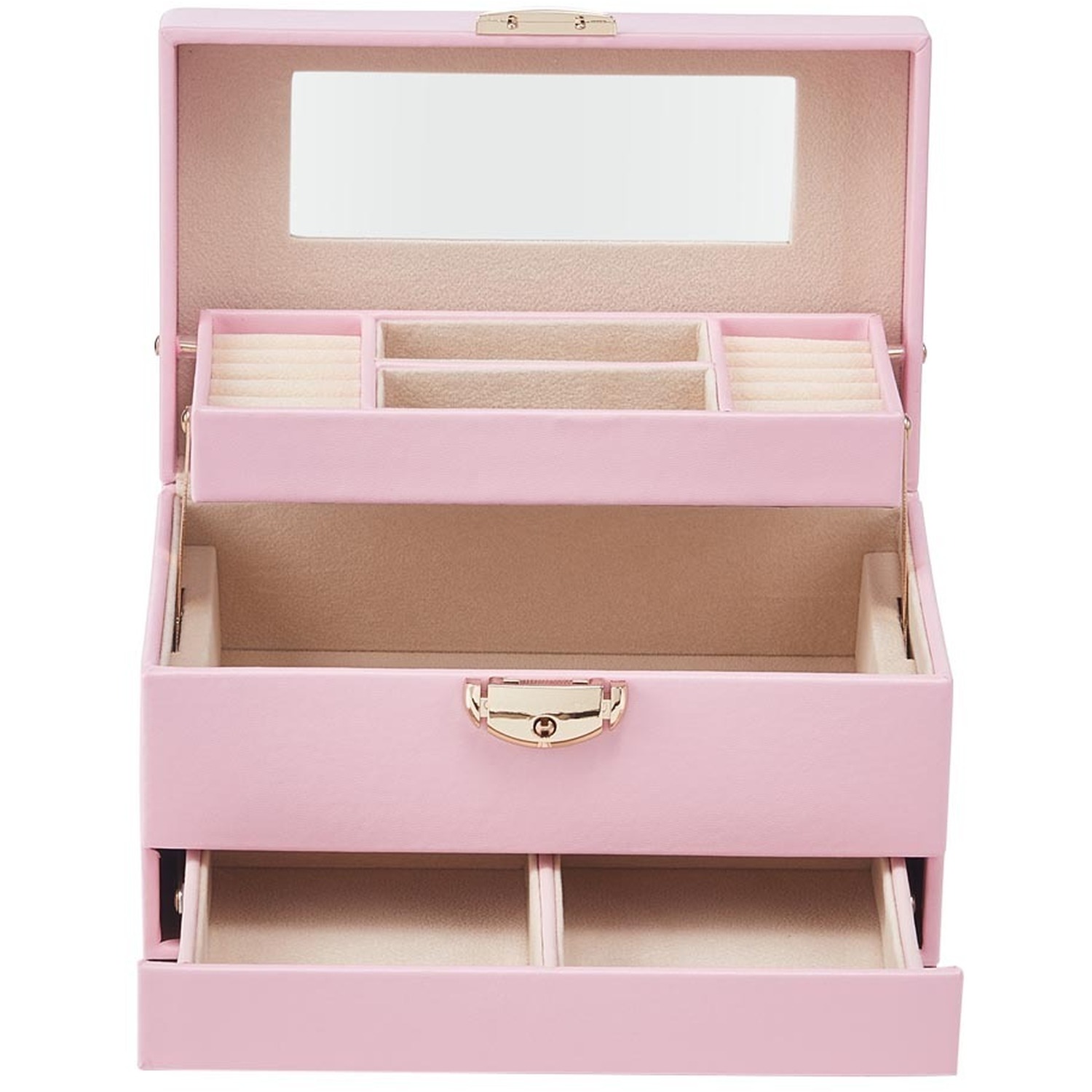 Lockable Jewellery Storage Box with Mirror