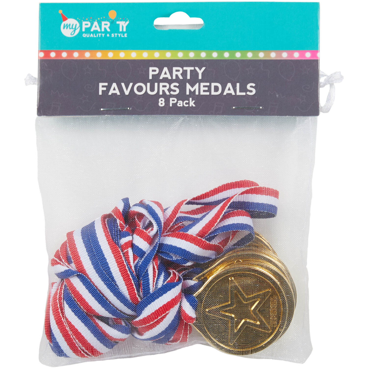 Pack of 8 Medals Party Favours