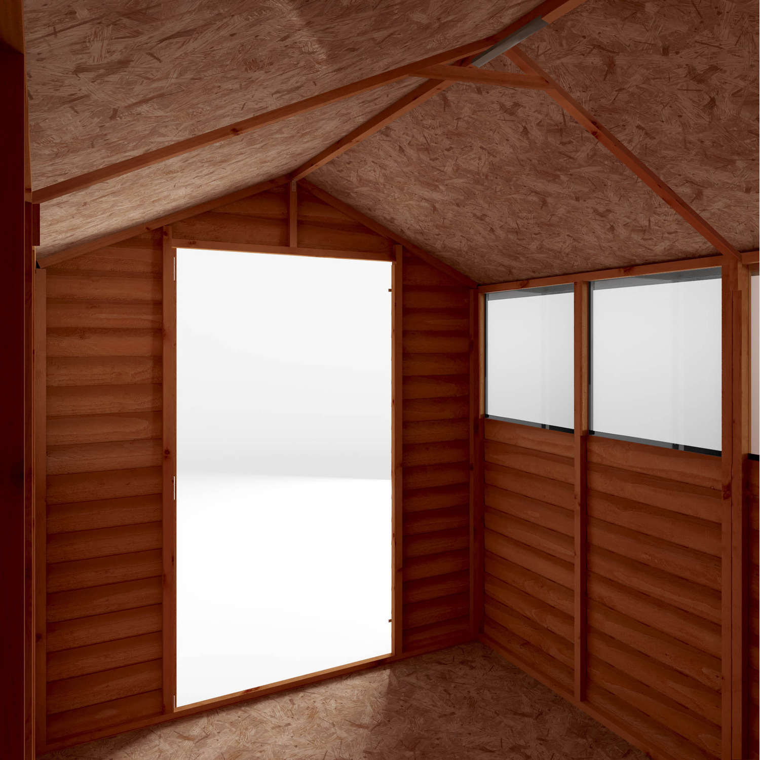 Waltons 8' x 6' Outdoor Wooden Overlap Single Door Apex Roof Garden ...