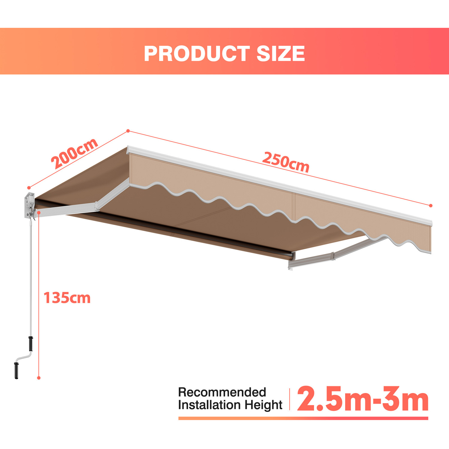 Patio Sun Shade Retractable Awning