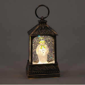 SnowTime Battery Operated LED Hanging Water Lantern with Snowman
