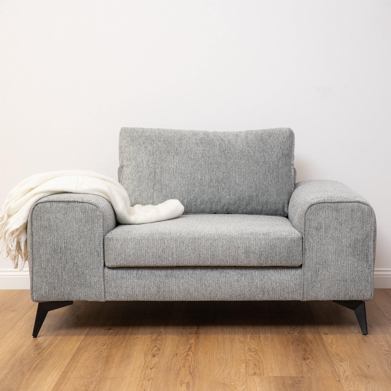 Venice Armchair in Basket Weave Fabric with Deep Seats and Extra-wide Arms