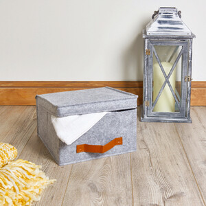 Premium Grey Felt Storage Box