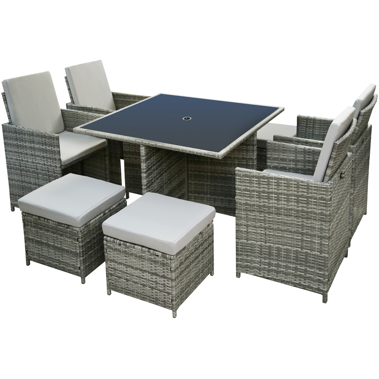 Dartmouth 9-seat Corner Rattan Dining Sofa Set