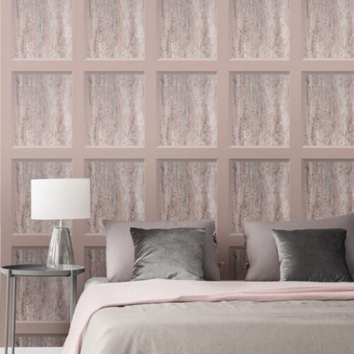 Muriva Eterna Marble Panel Blush Wallpaper 186503 - Wooden Panel ...
