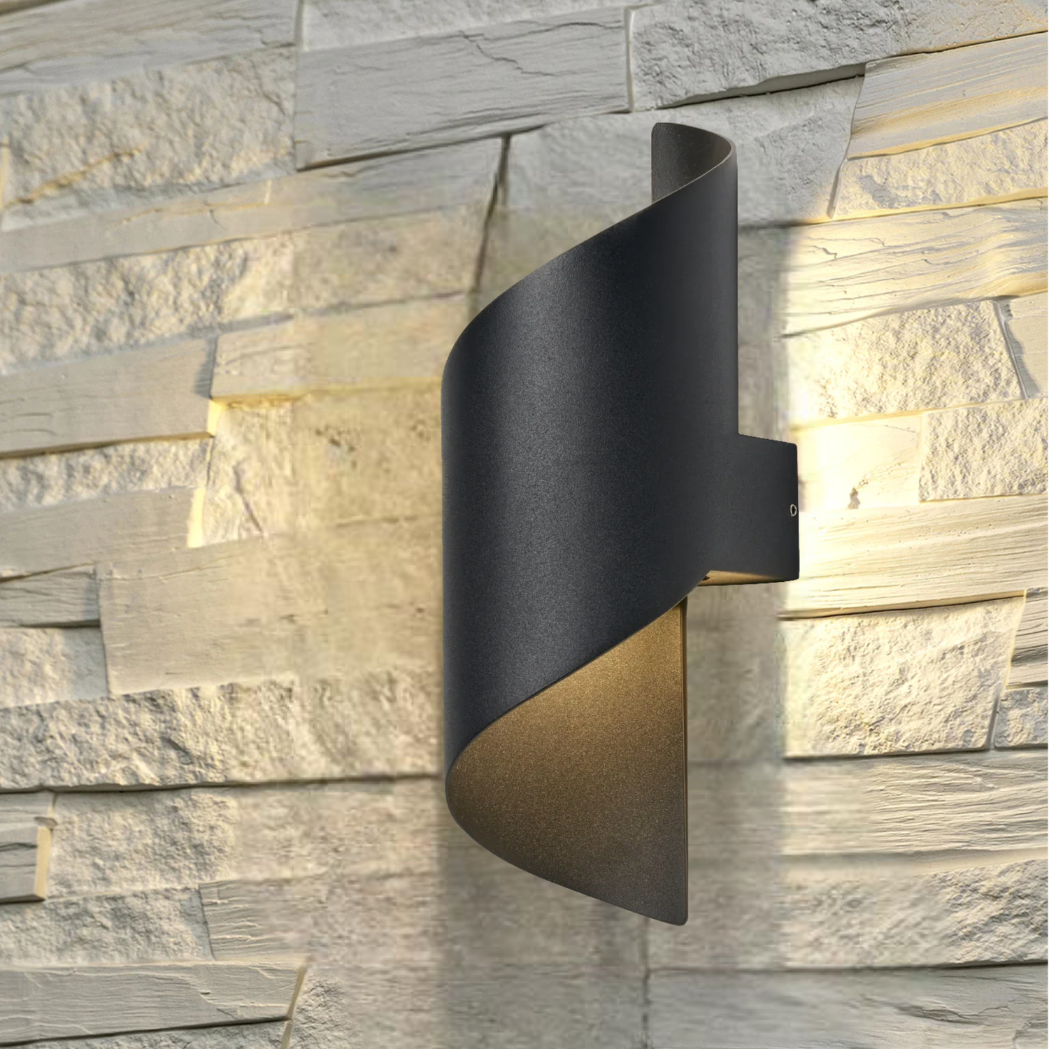 CGC Felix Black Curved LED Outdoor Wall Light