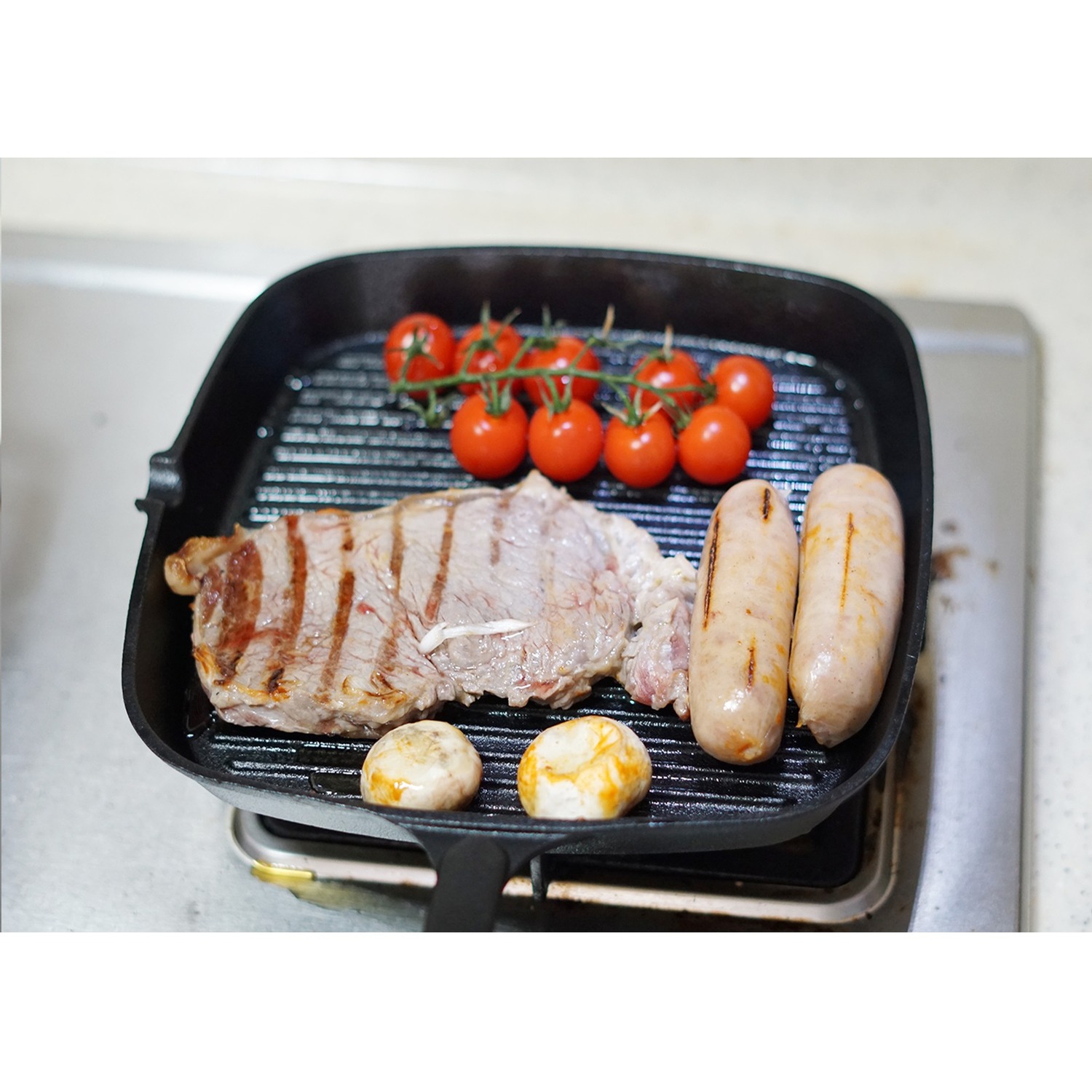 Cast Iron Non Stick Square Frying Griddle Pan