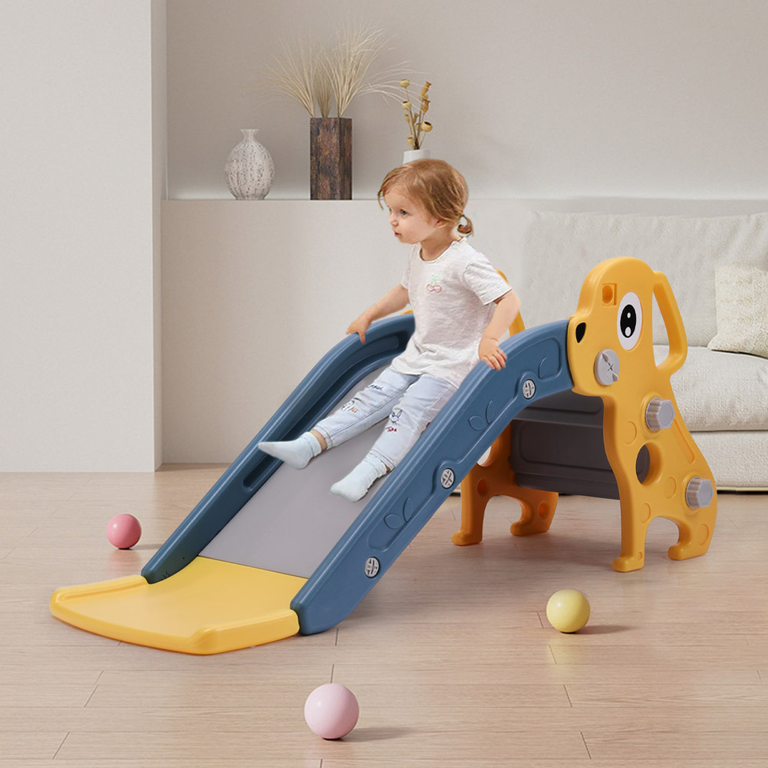 Kids Freestanding Puppy Indoor Toddlers Slide