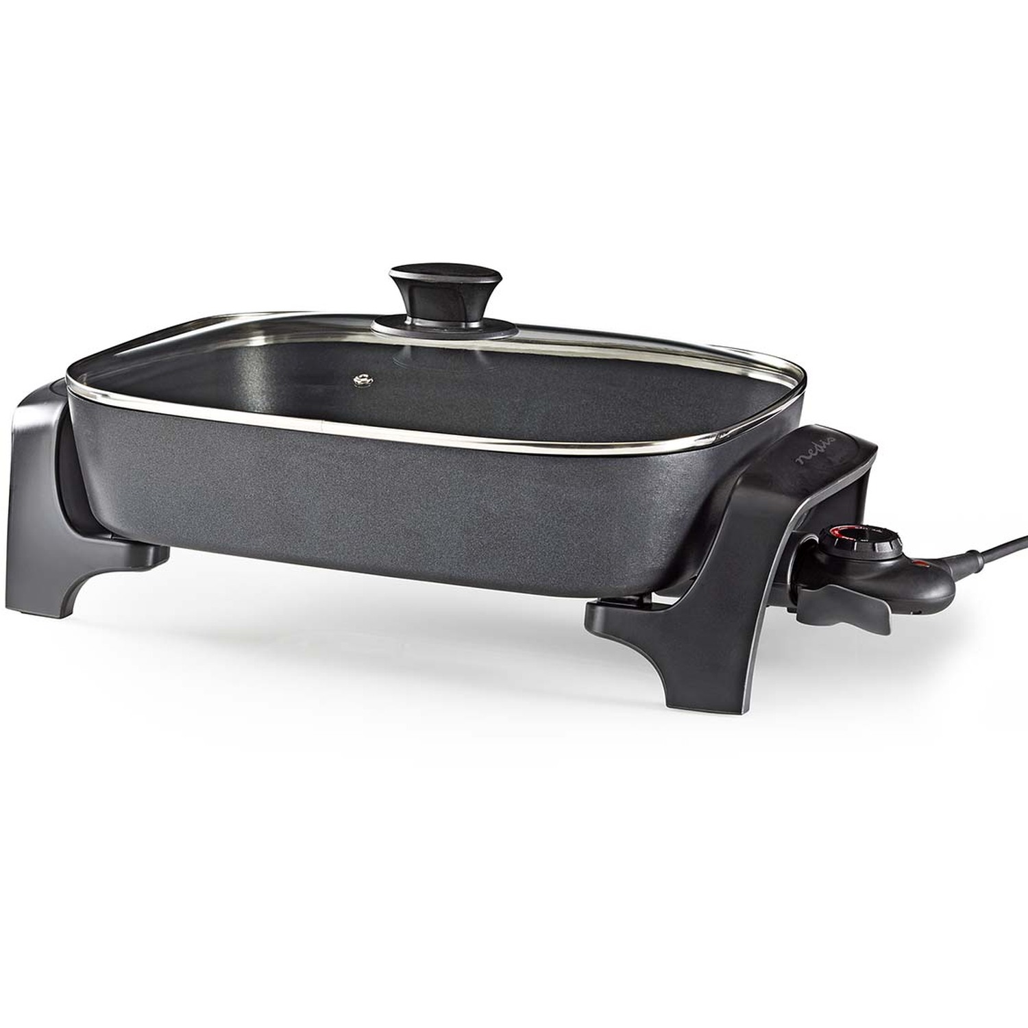 Electric Skillet Pan Cooker with Non-Stick Thick-Cast Aluminium Body